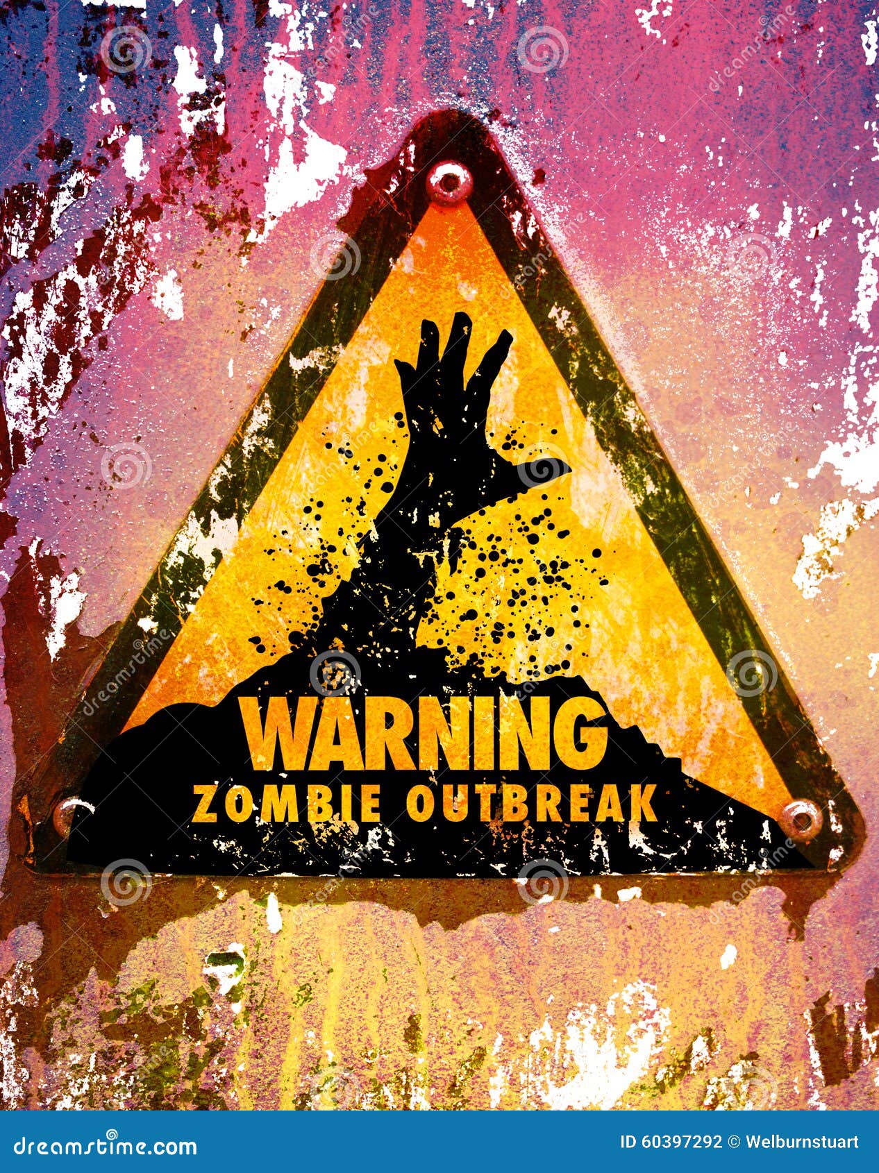 Zombies sign 2 stock illustration. Illustration of zombies - 60397292