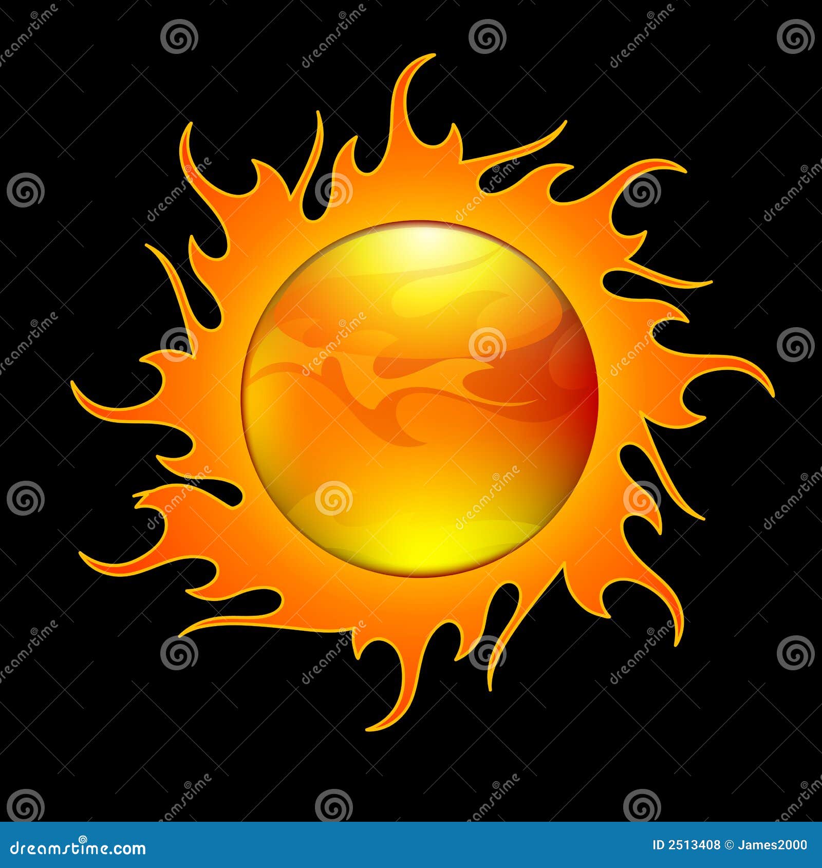 Zon vector illustratie. Illustration of planeet, vlam - 2513408