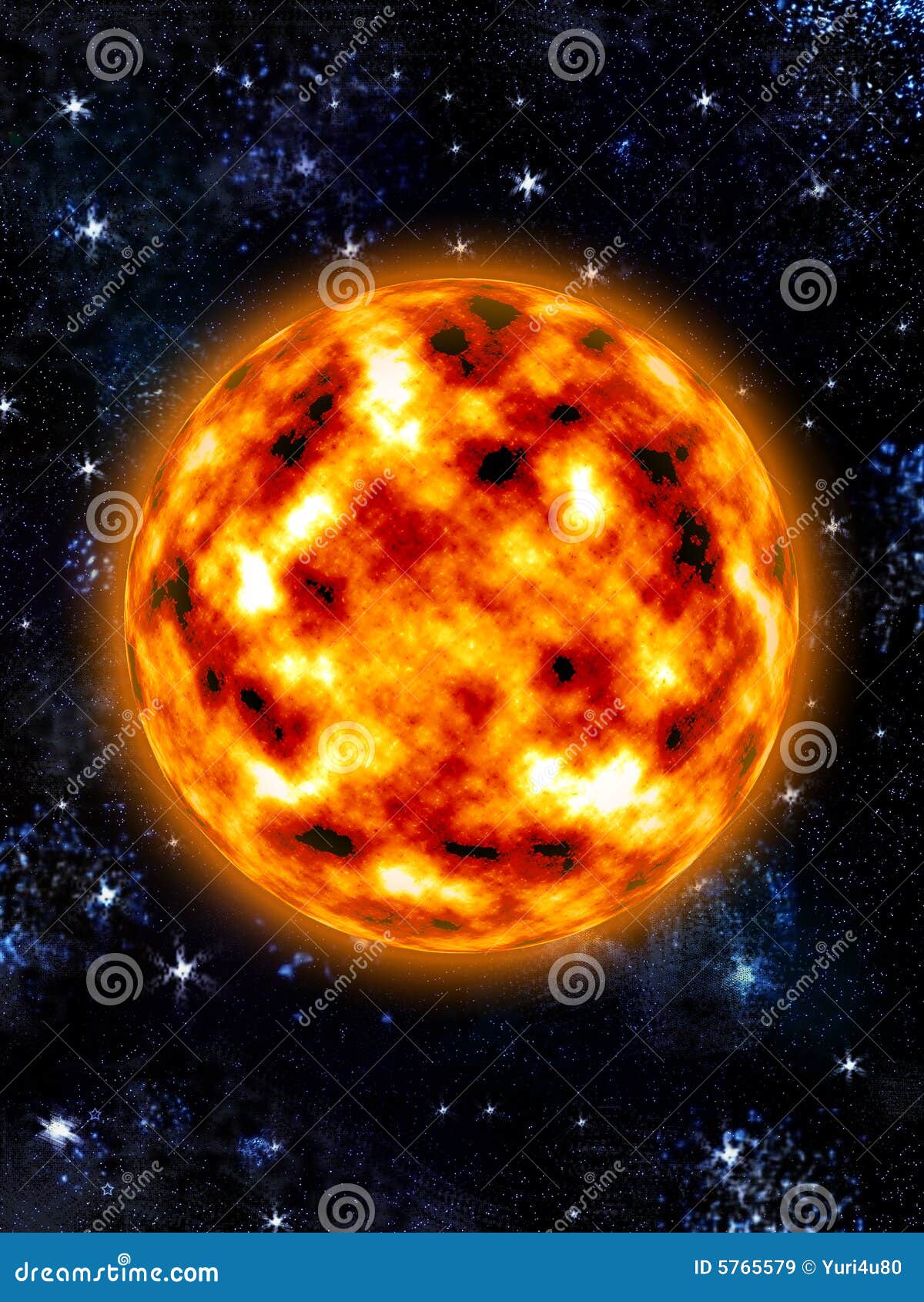 Zon - Brandende planeet stock illustratie. Illustration of patroon ...