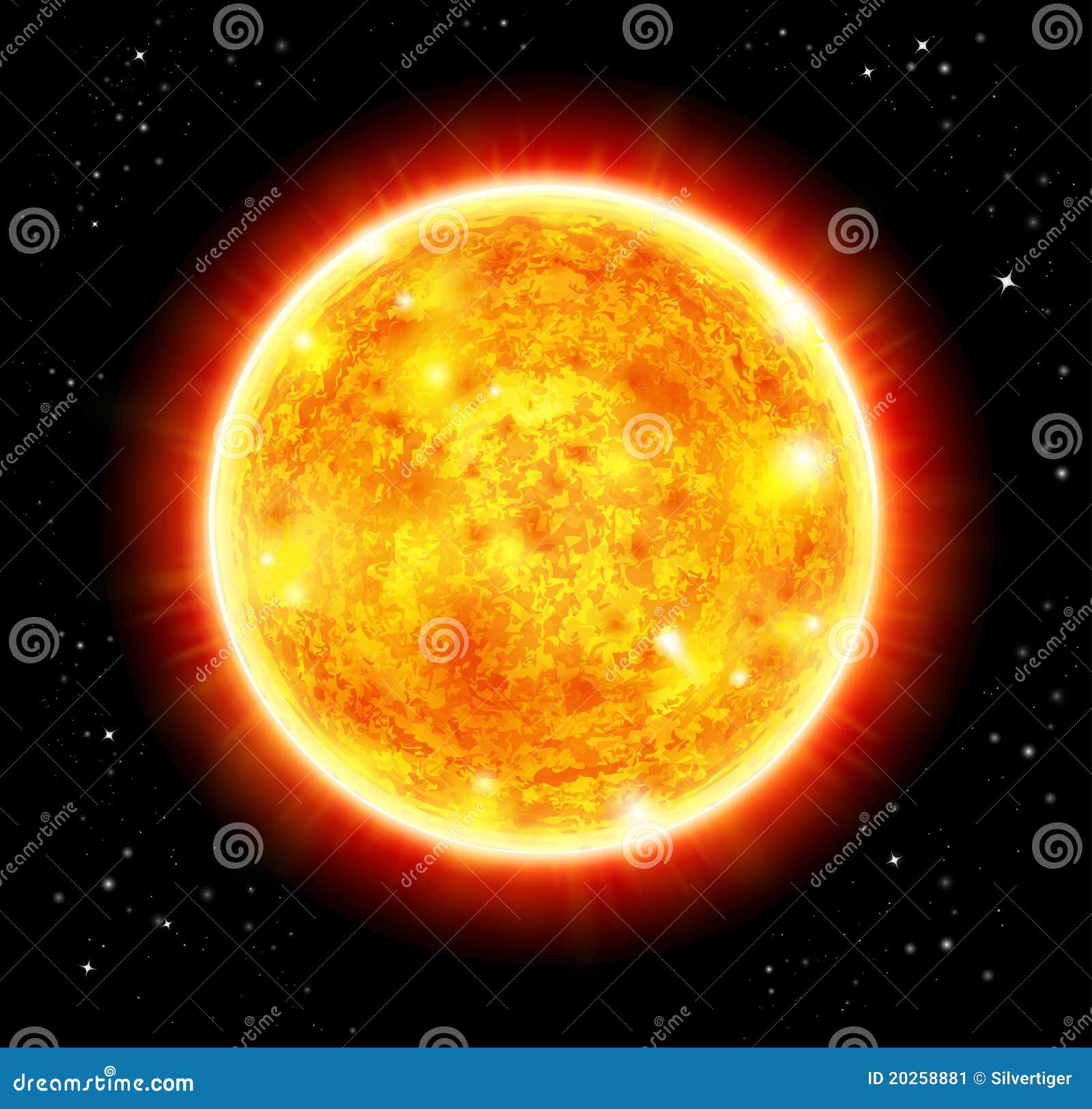 Zon in een ruimte vector illustratie. Illustration of kletsen - 20258881
