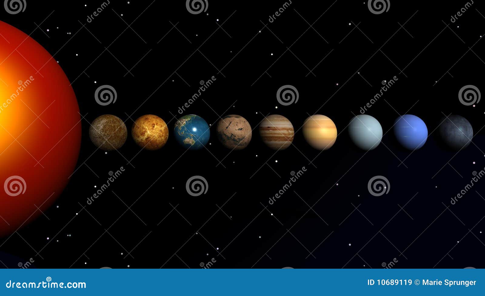 Zon en planeten stock illustratie. Illustration of sinaasappel - 10689119