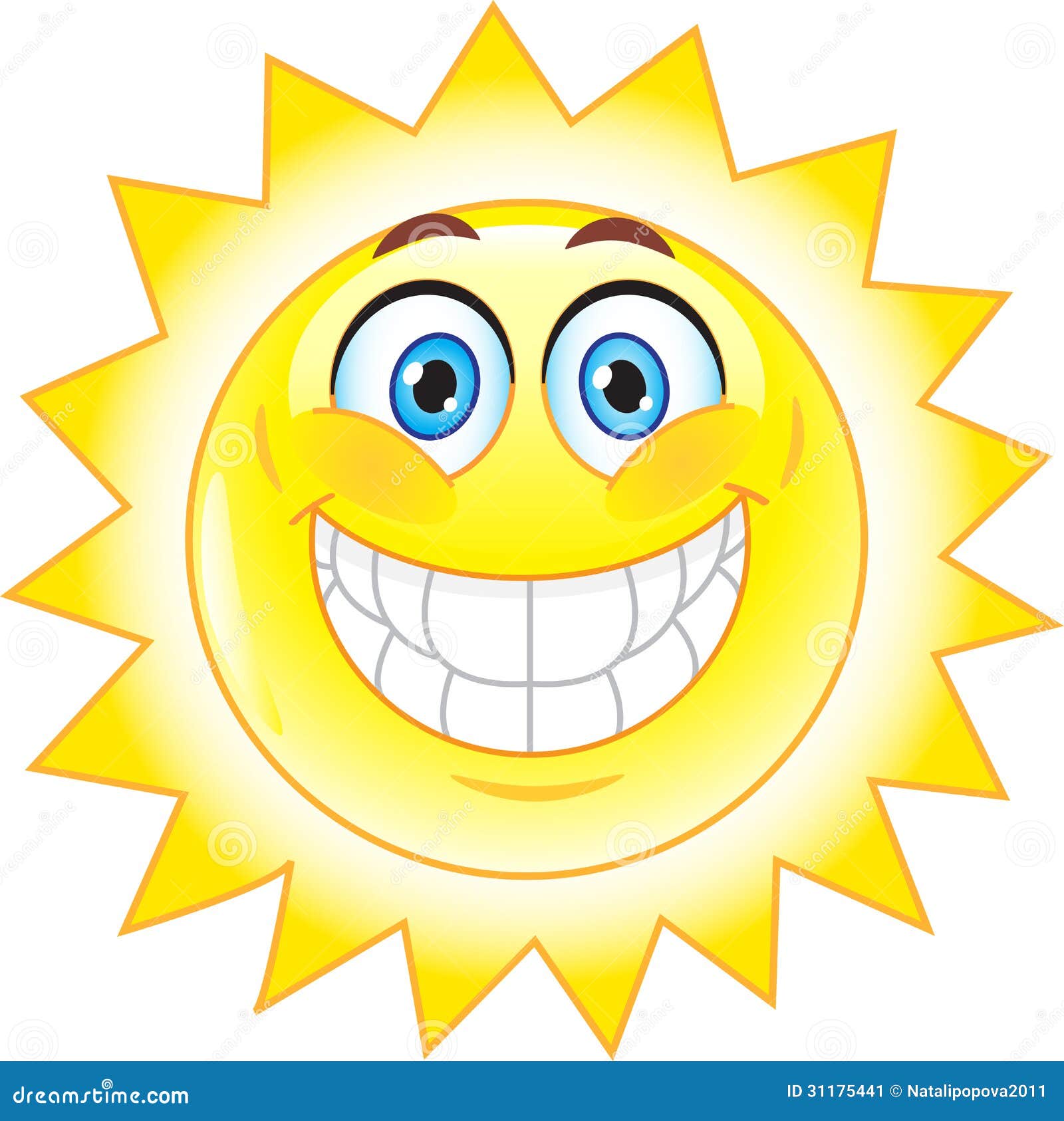 Zon, Glimlach. Symbool. stock illustratie. Illustration of licht - 31175441