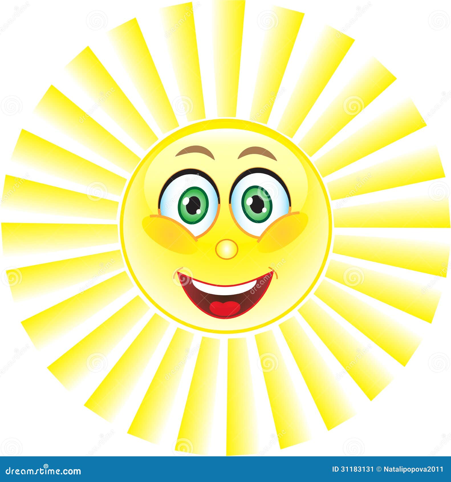 Zon, Glimlach. Symbool. stock illustratie. Illustration of flits - 31183131