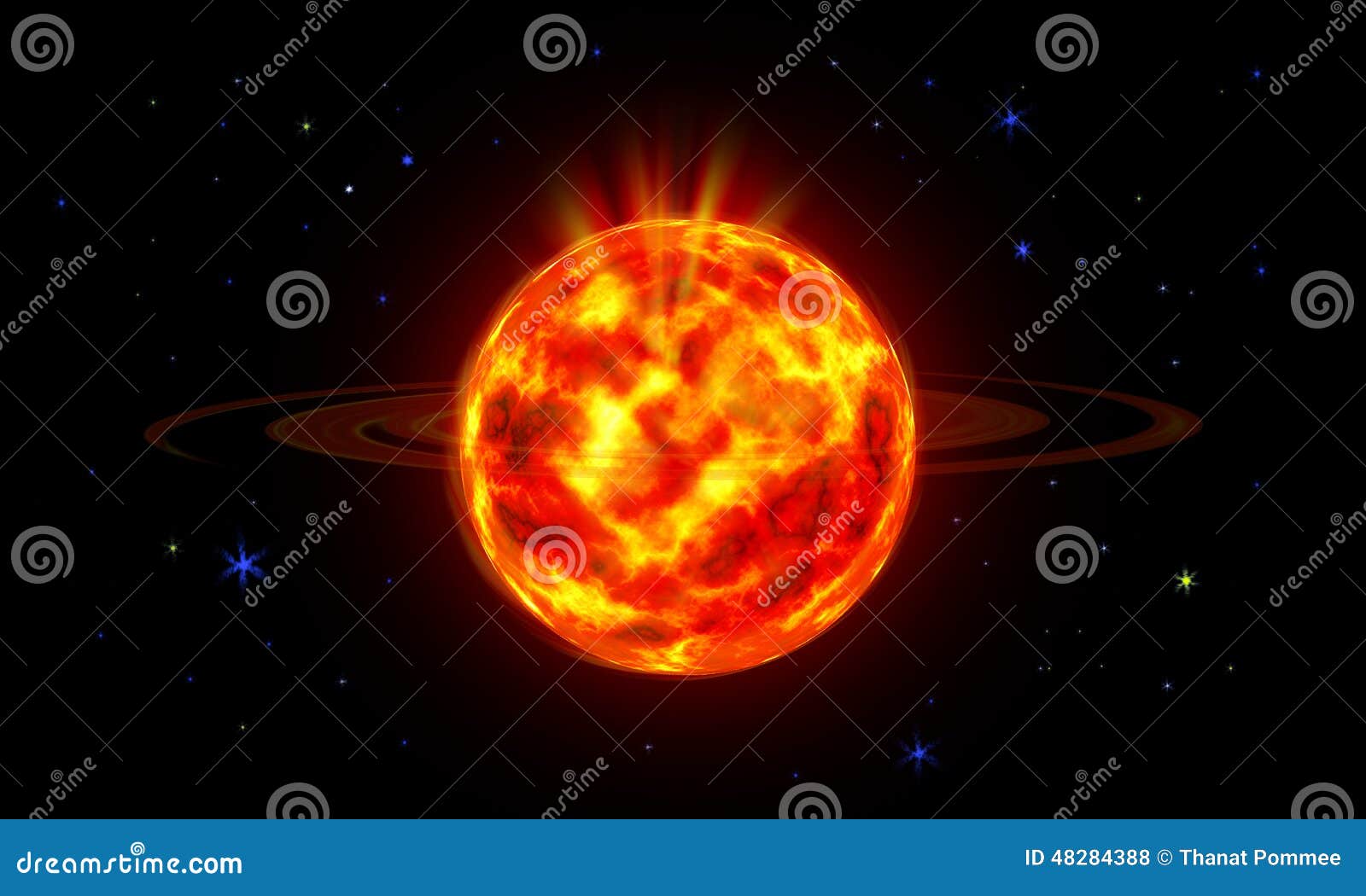 Zon in Heelal of Ruimte, Zon En Melkweg Stock Illustratie ...