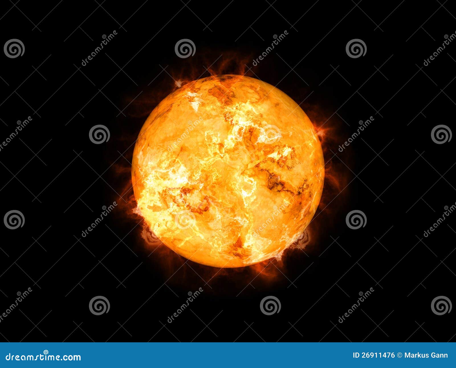 Zon in ruimte stock illustratie. Illustration of vlam - 26911476