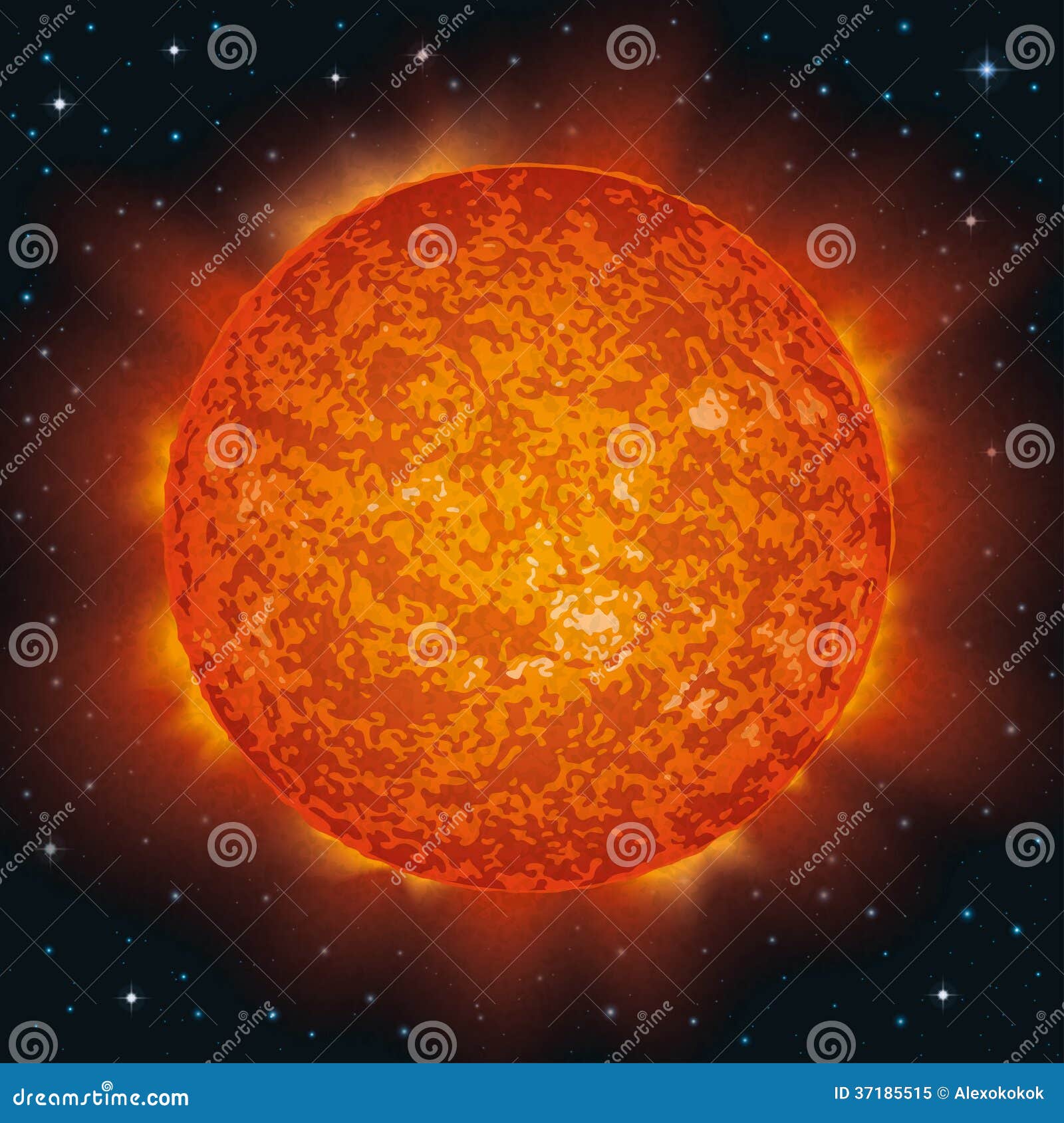 Zon in ruimte vector illustratie. Illustration of licht - 37185515