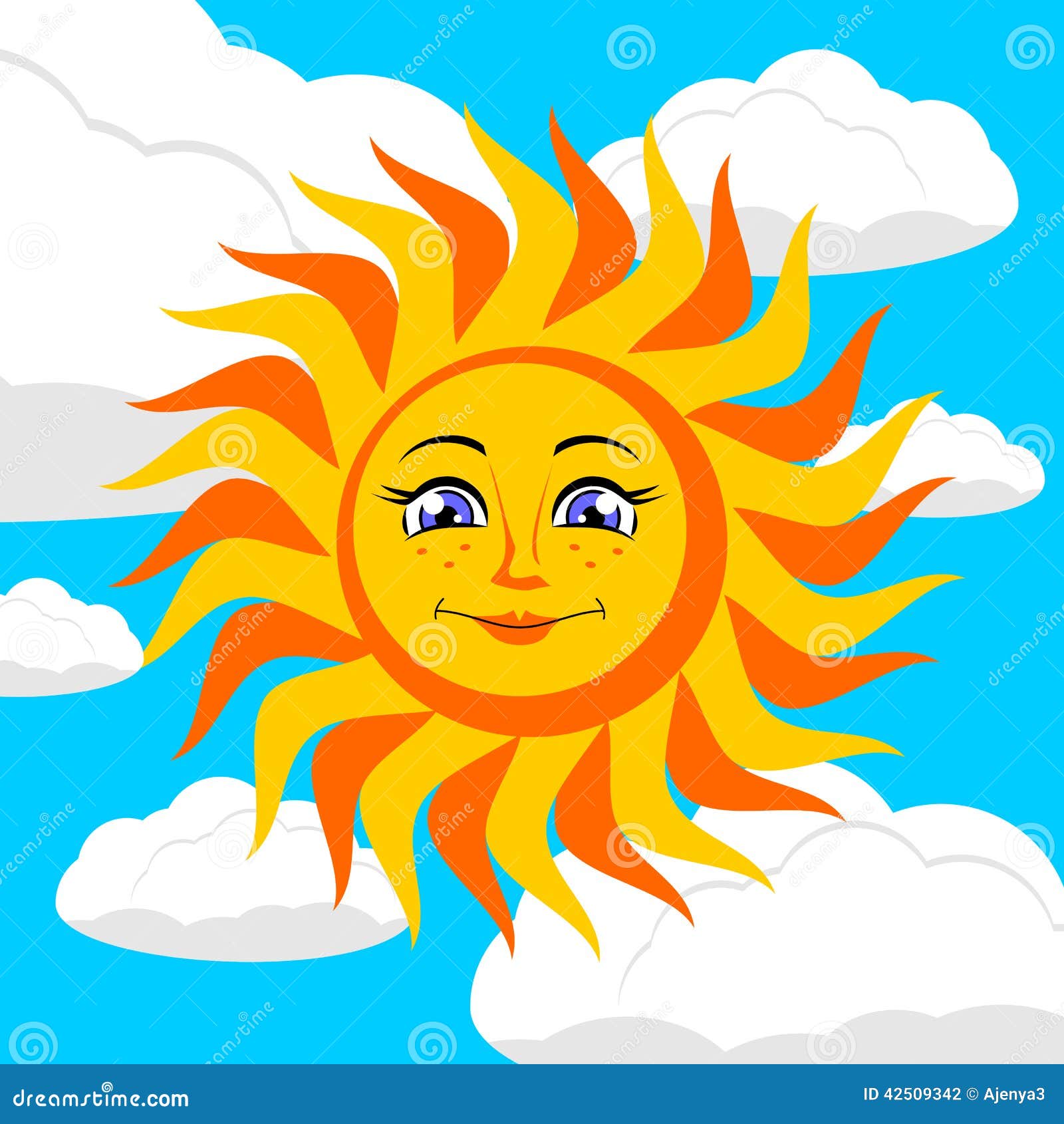 Zon Vector illustratie stock illustratie. Illustration of seizoen ...