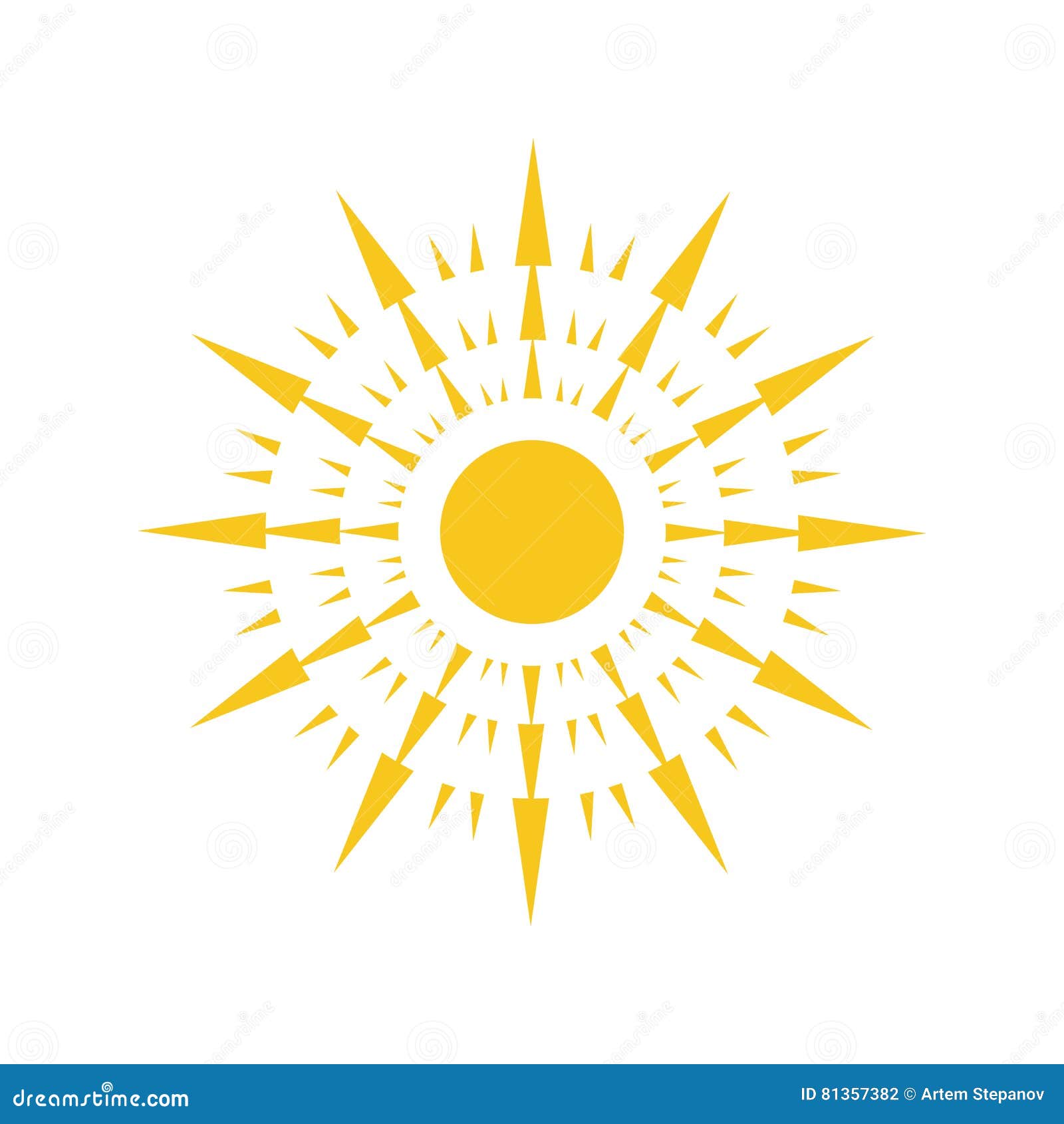 Zon vectorpictogram vector illustratie. Illustration of modern - 81357382