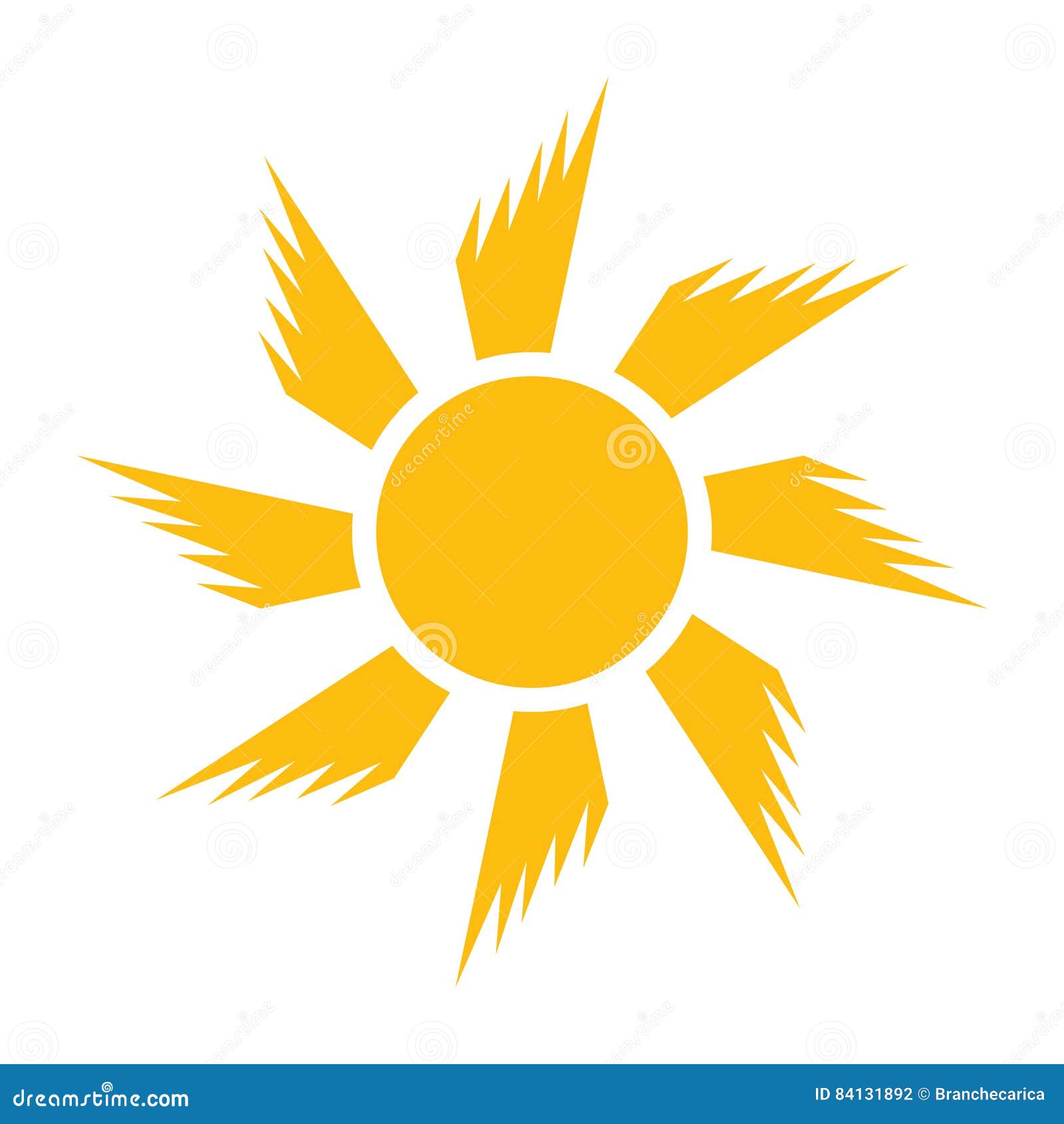 Zon vectorpictogram vector illustratie. Illustration of vector - 84131892