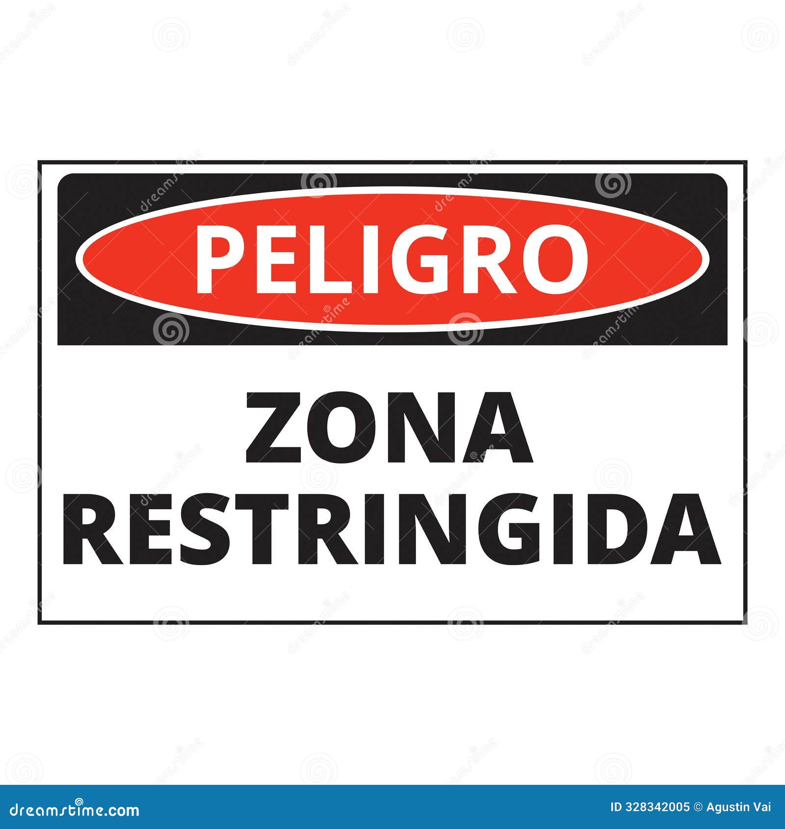 Zona Restringida Banner on a White Background (trad. Restricted Area ...