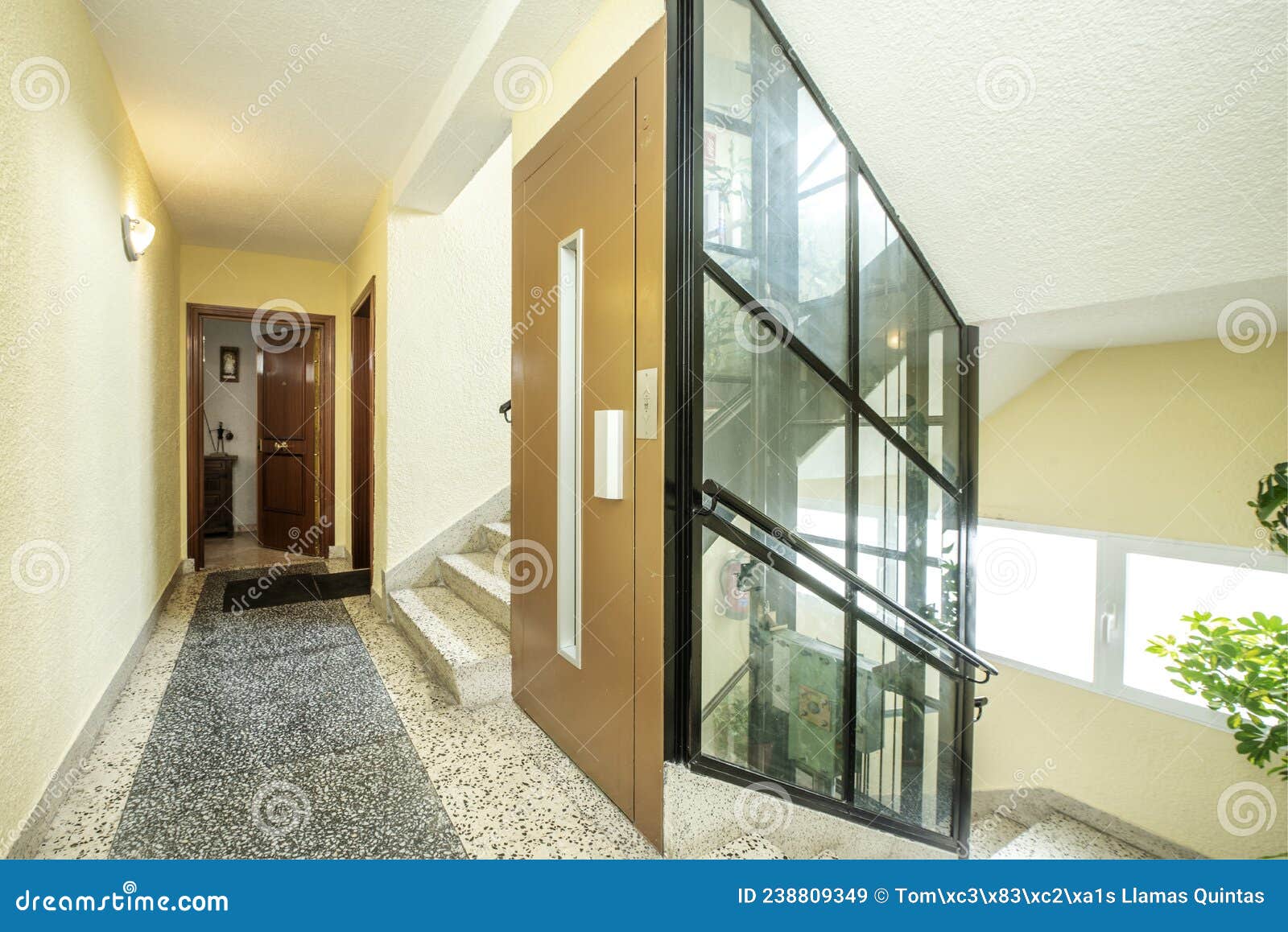 Zonas Comunes De Un Edificio Residencial Con Un Eje De Ascensor ...