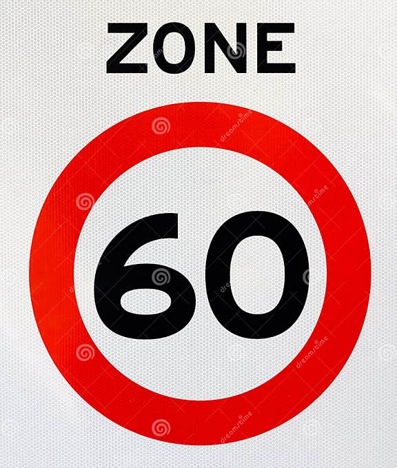 Zone 60 road sign stock image. Image of reflective, european - 27370923