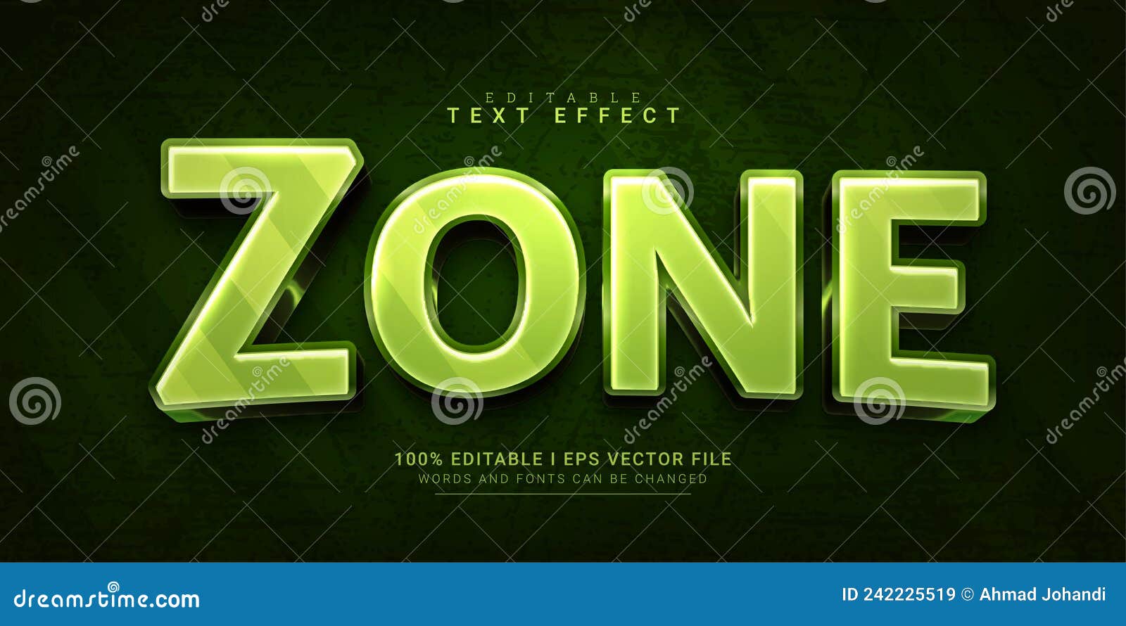 Zone 3d Style Text Effect Template Stock Vector - Illustration of bold ...