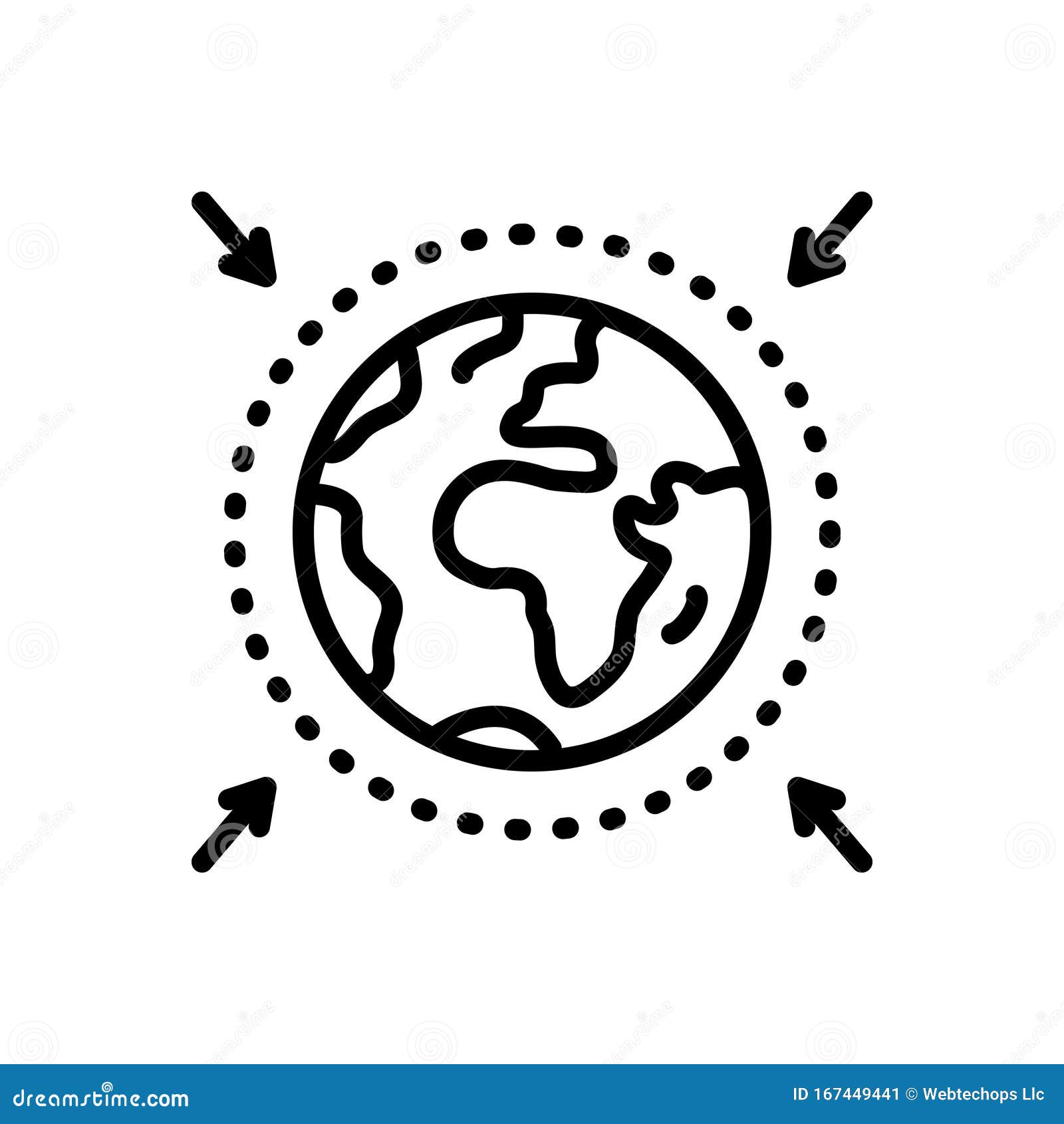 Black Line Icon for Zone, Area and Sector Stock Vector - Illustration ...