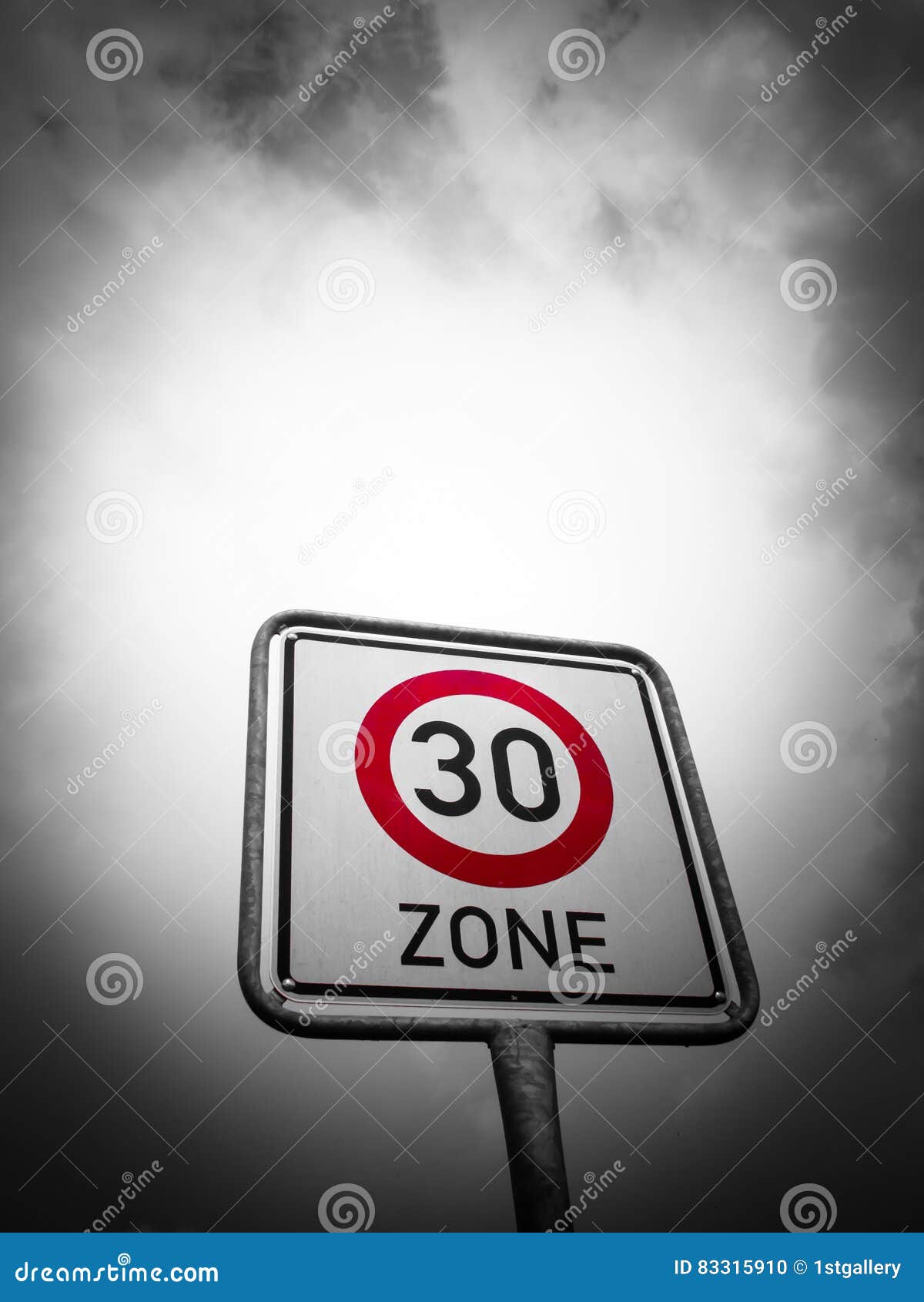 30 zone sign, speed limit stock photo. Image of germany - 83315910