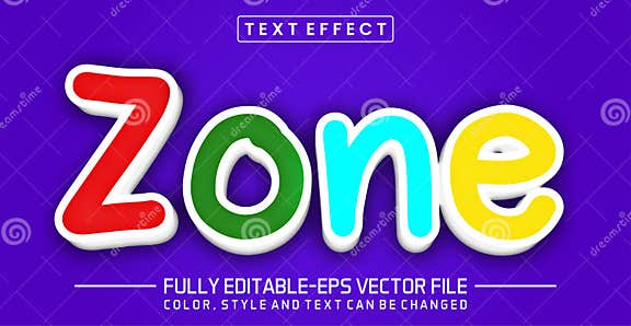 Zone Text Editable Style Effect Stock Vector - Illustration of letter ...