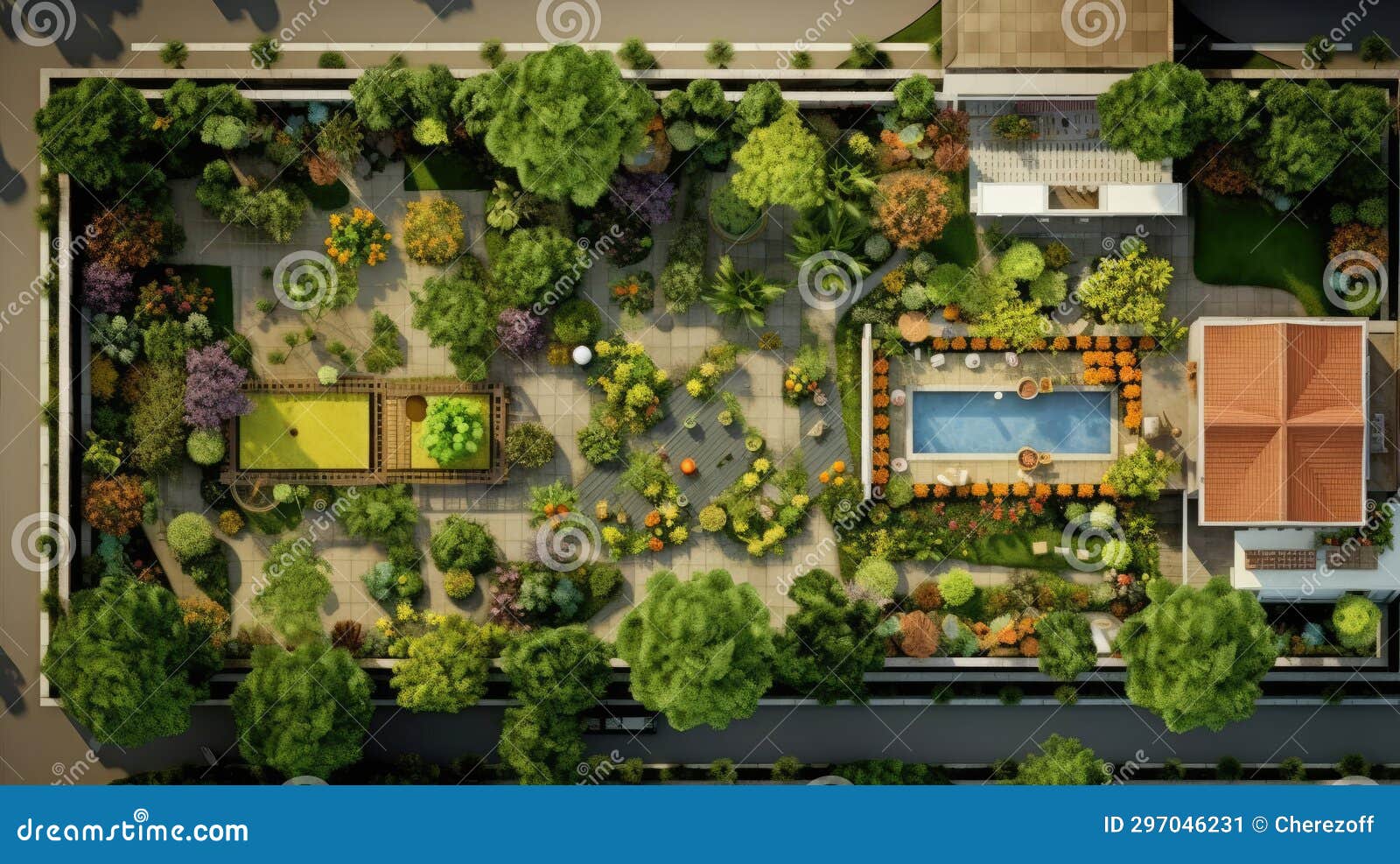 Zoning and Planning of the Garden and Flower Garden Stock Image - Image ...