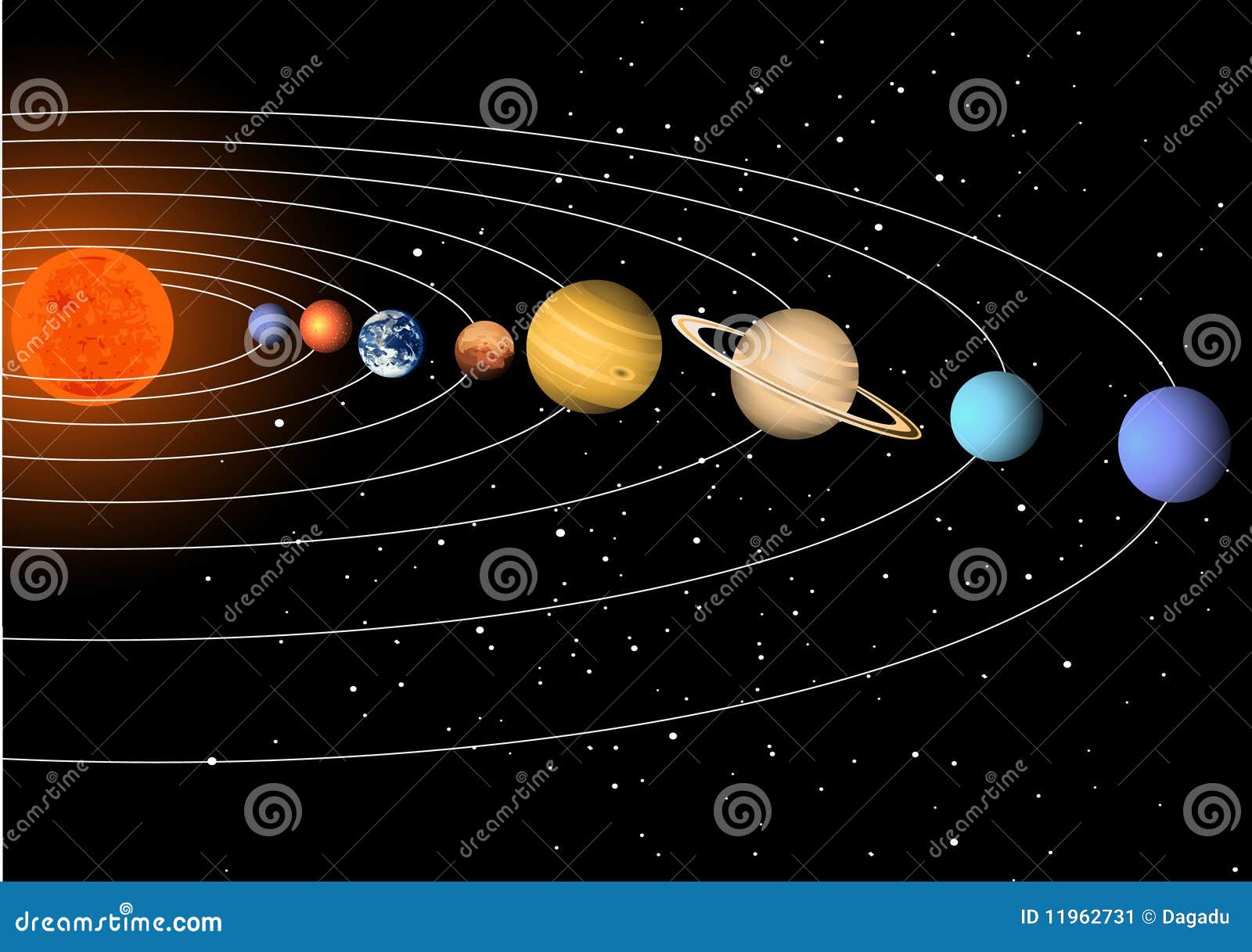 Zonnestelsel vector illustratie. Illustratie bestaande uit illustratie ...