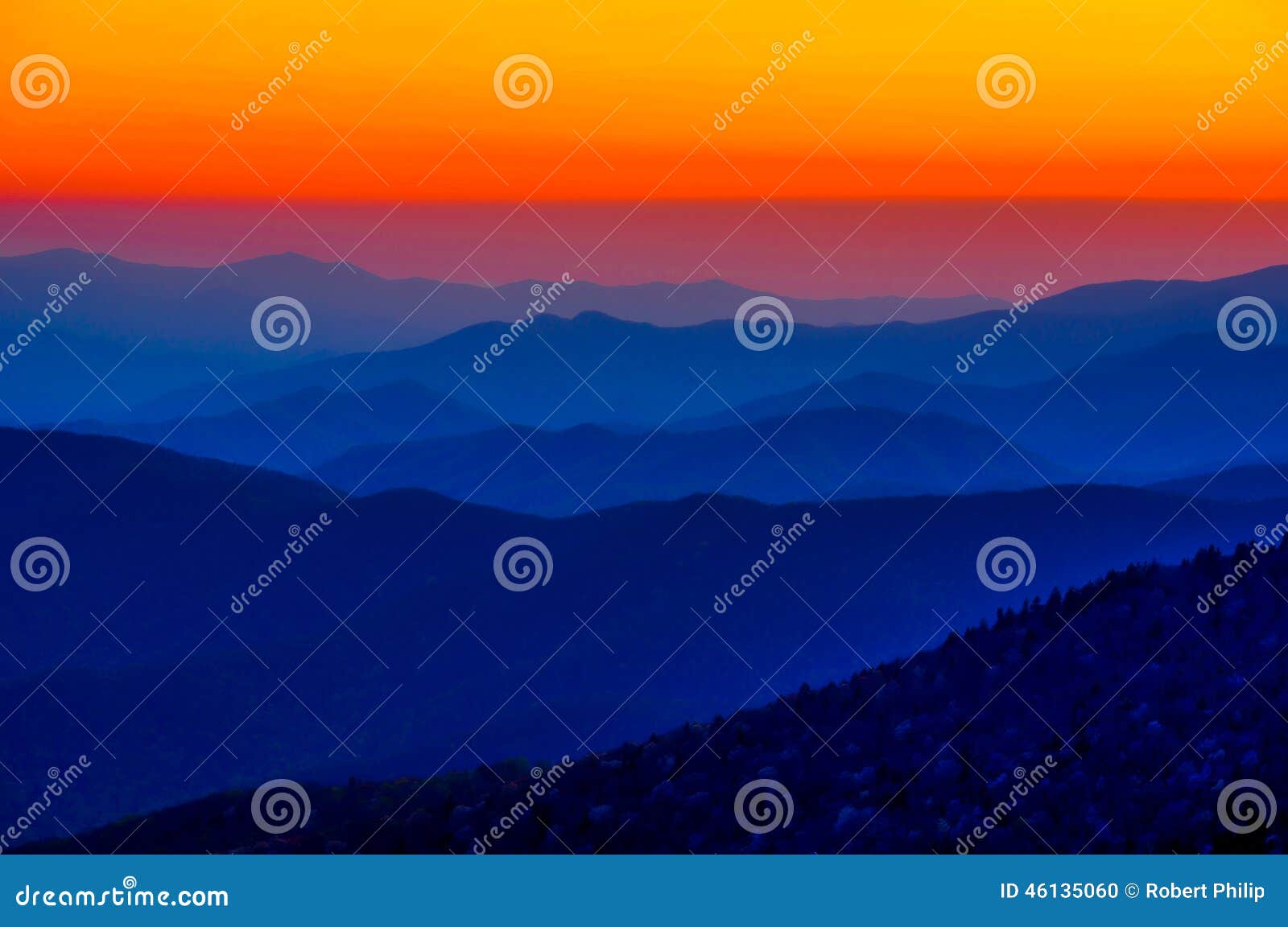 Zonsondergang Bij De Koepel Van Clingman Stock Foto - Image of ...