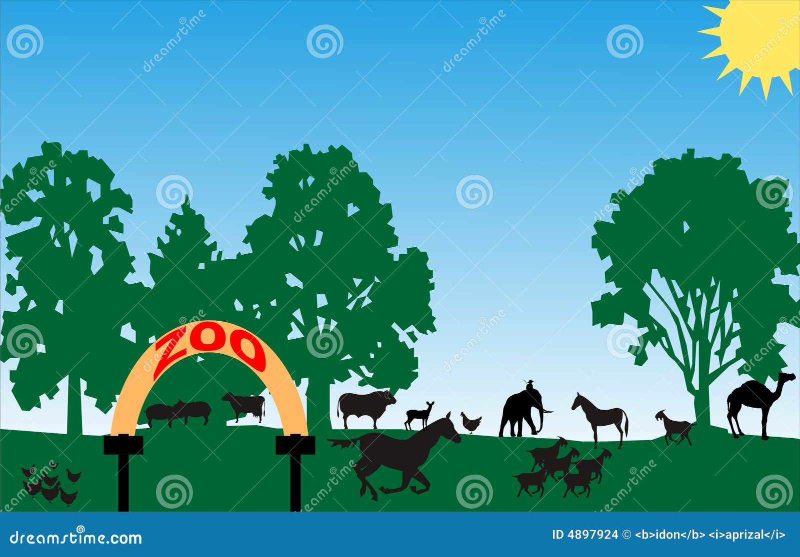 Zoo stock vector. Illustration of graphics, vector, creature - 4897924