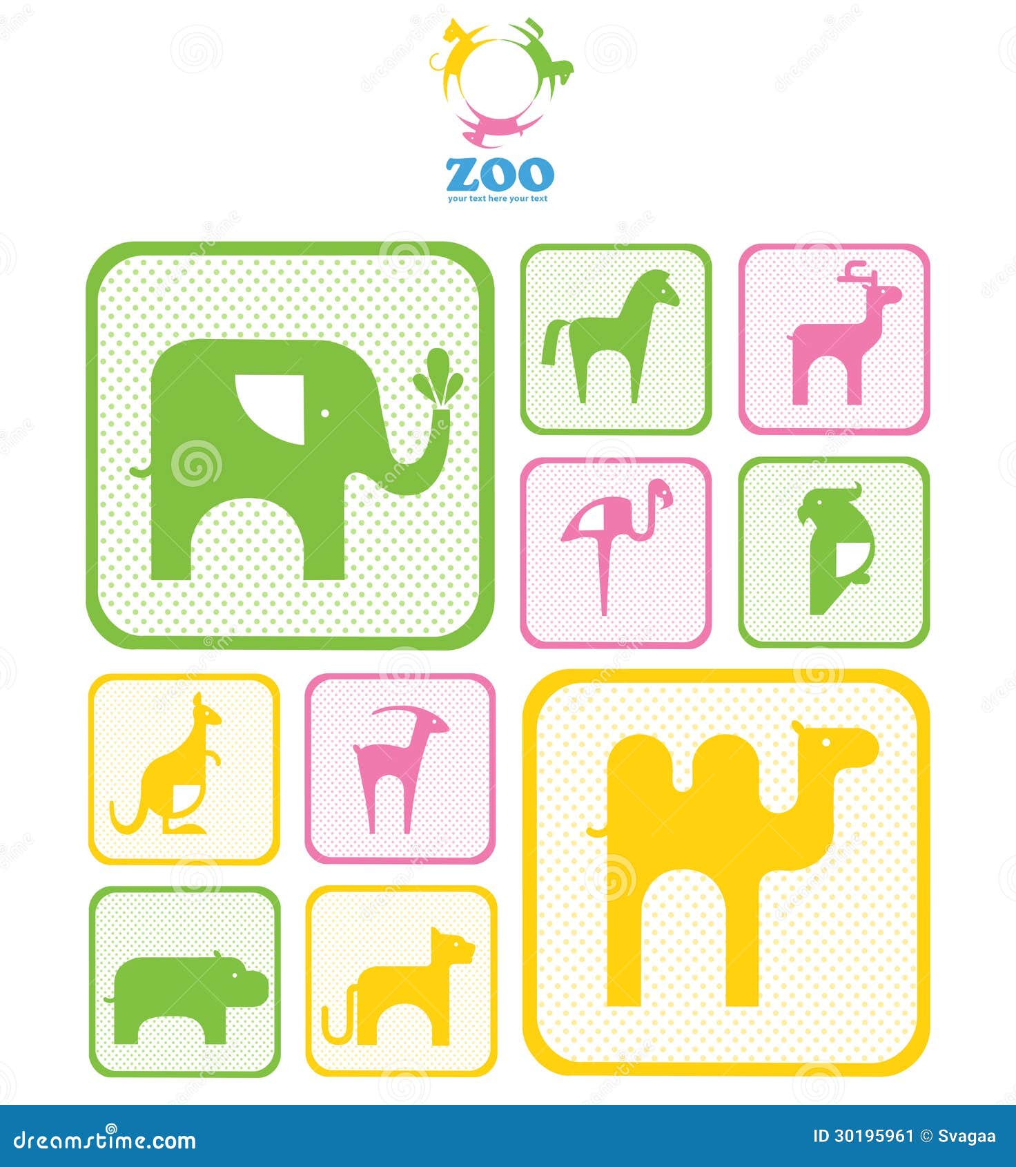 Zoo Logo. Logos and Icons with Animals. Stock Vector - Illustration of ...