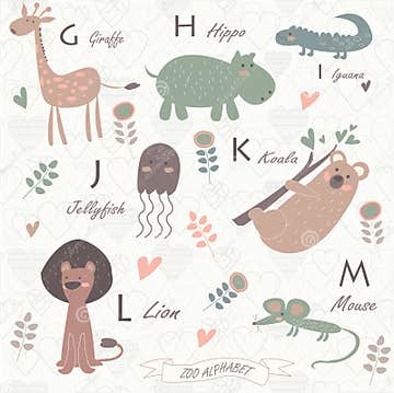 Zoo alphabet stock vector. Illustration of isolated, colorful - 35634747