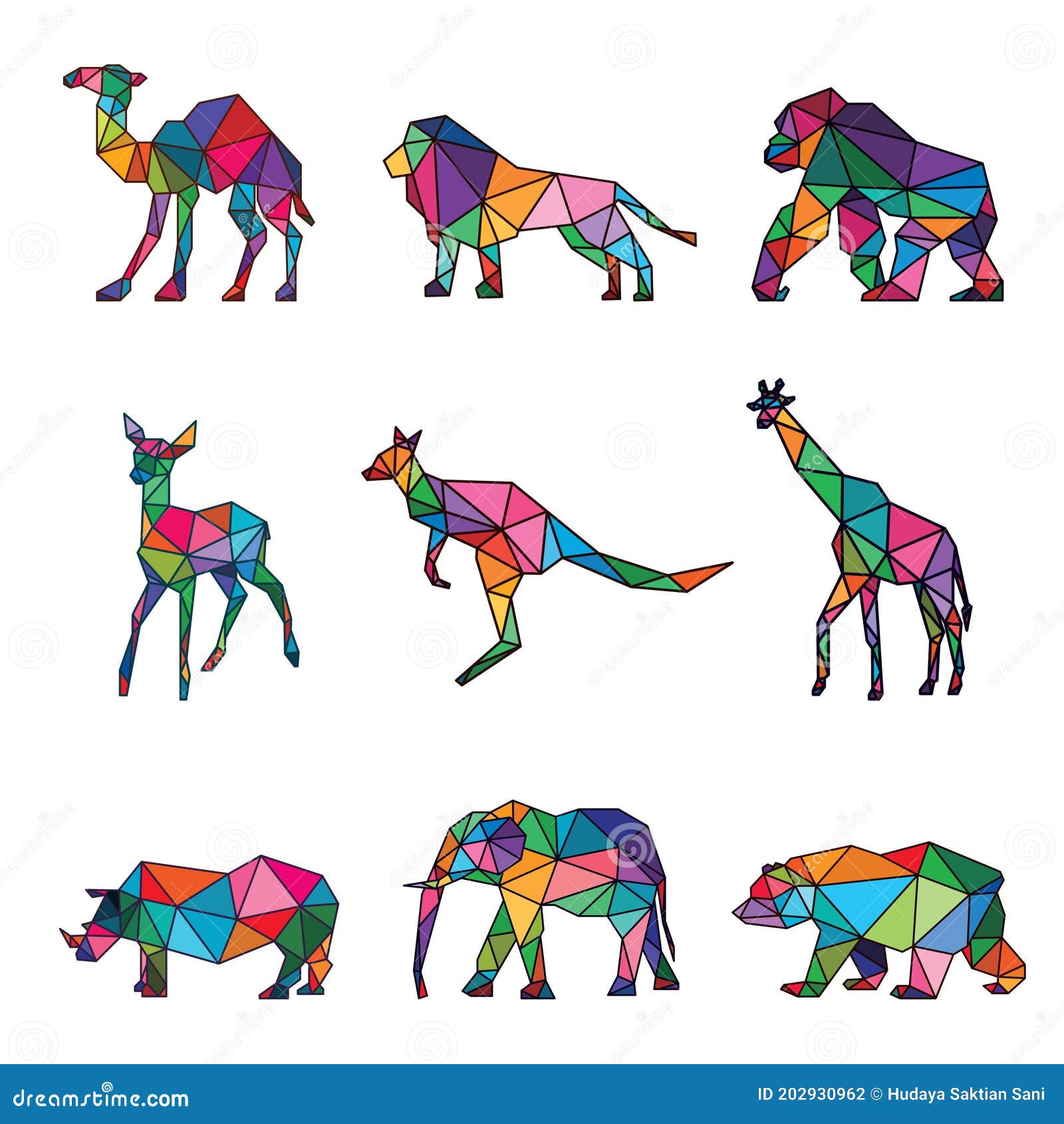 Zoo animal low poly design stock vector. Illustration of giraffe ...