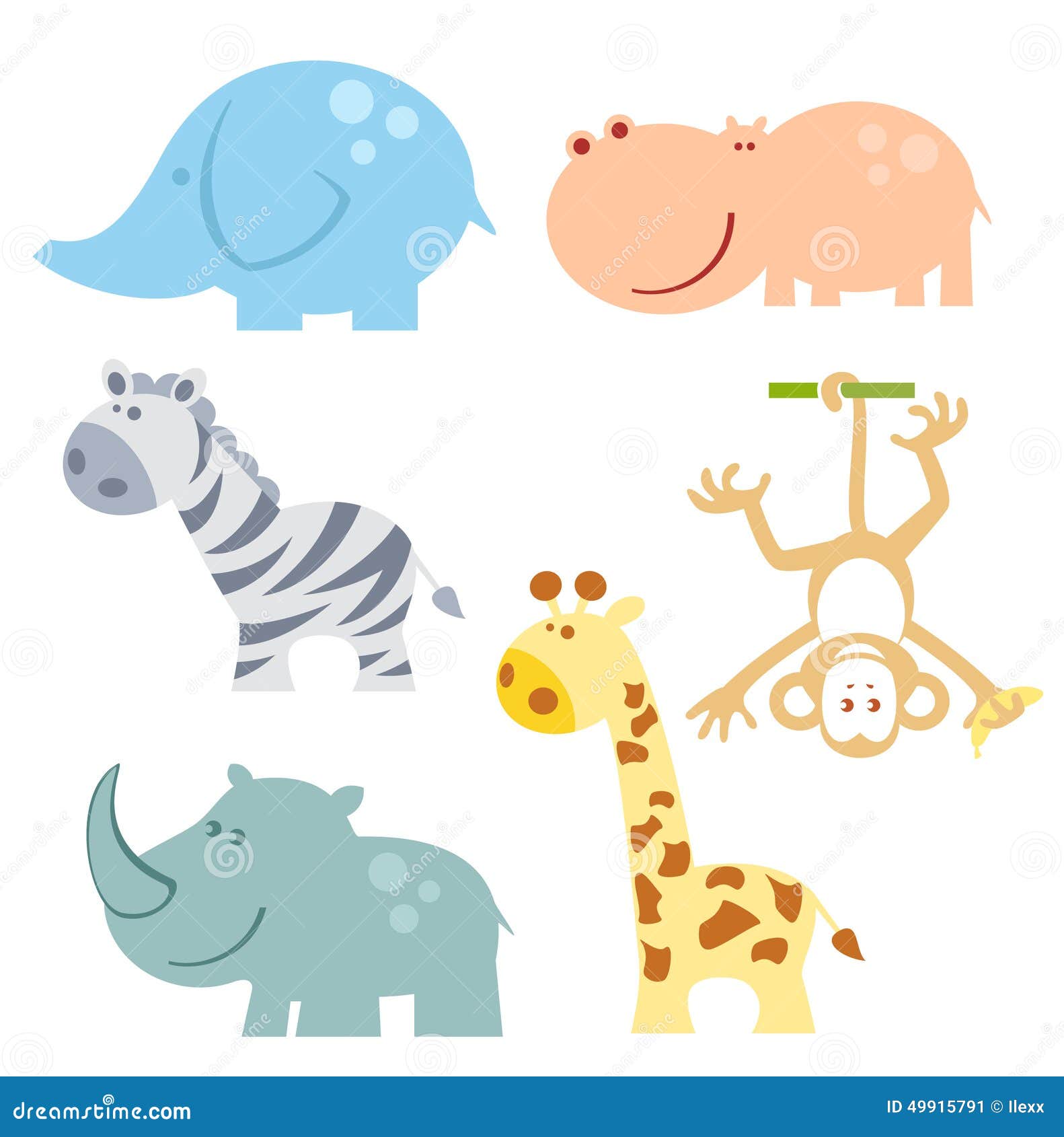 Zoo animals icon set stock illustration. Illustration of logo - 49915791