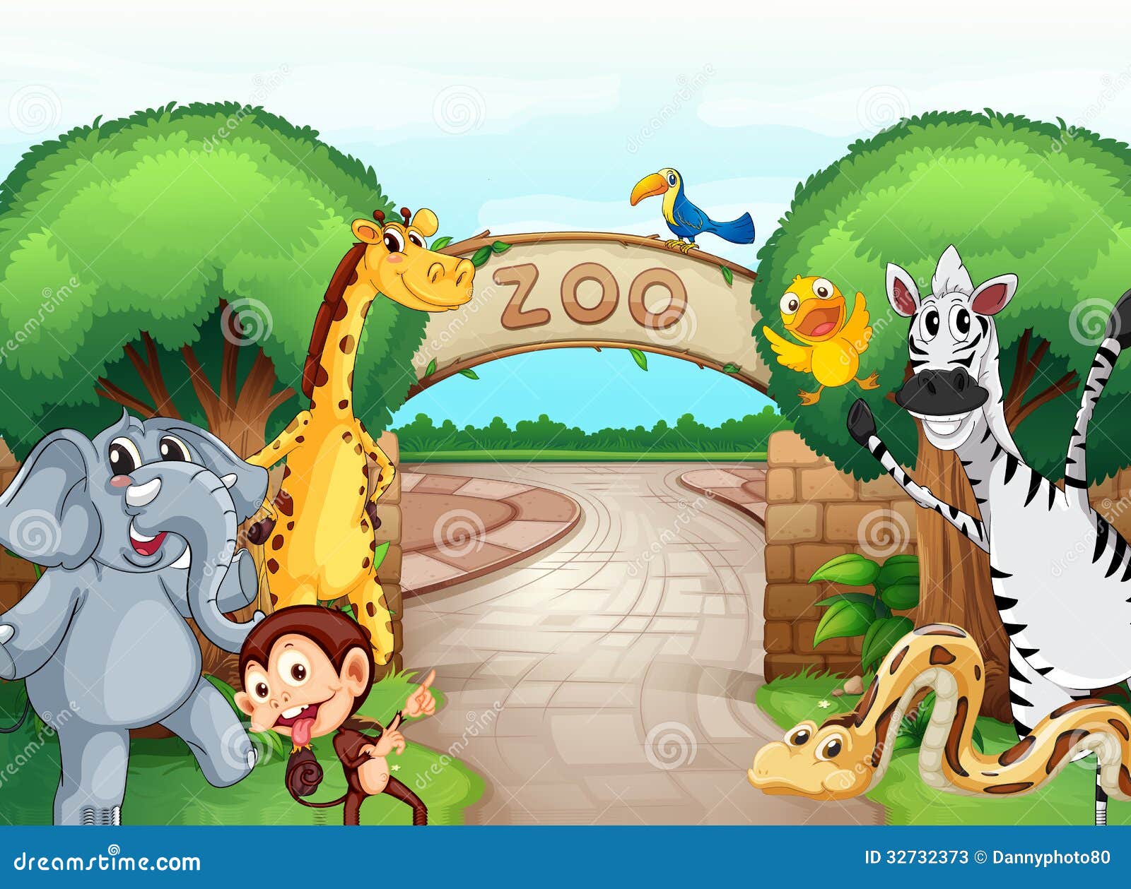 A zoo and the animals stock vector. Illustration of outdoor - 32732373