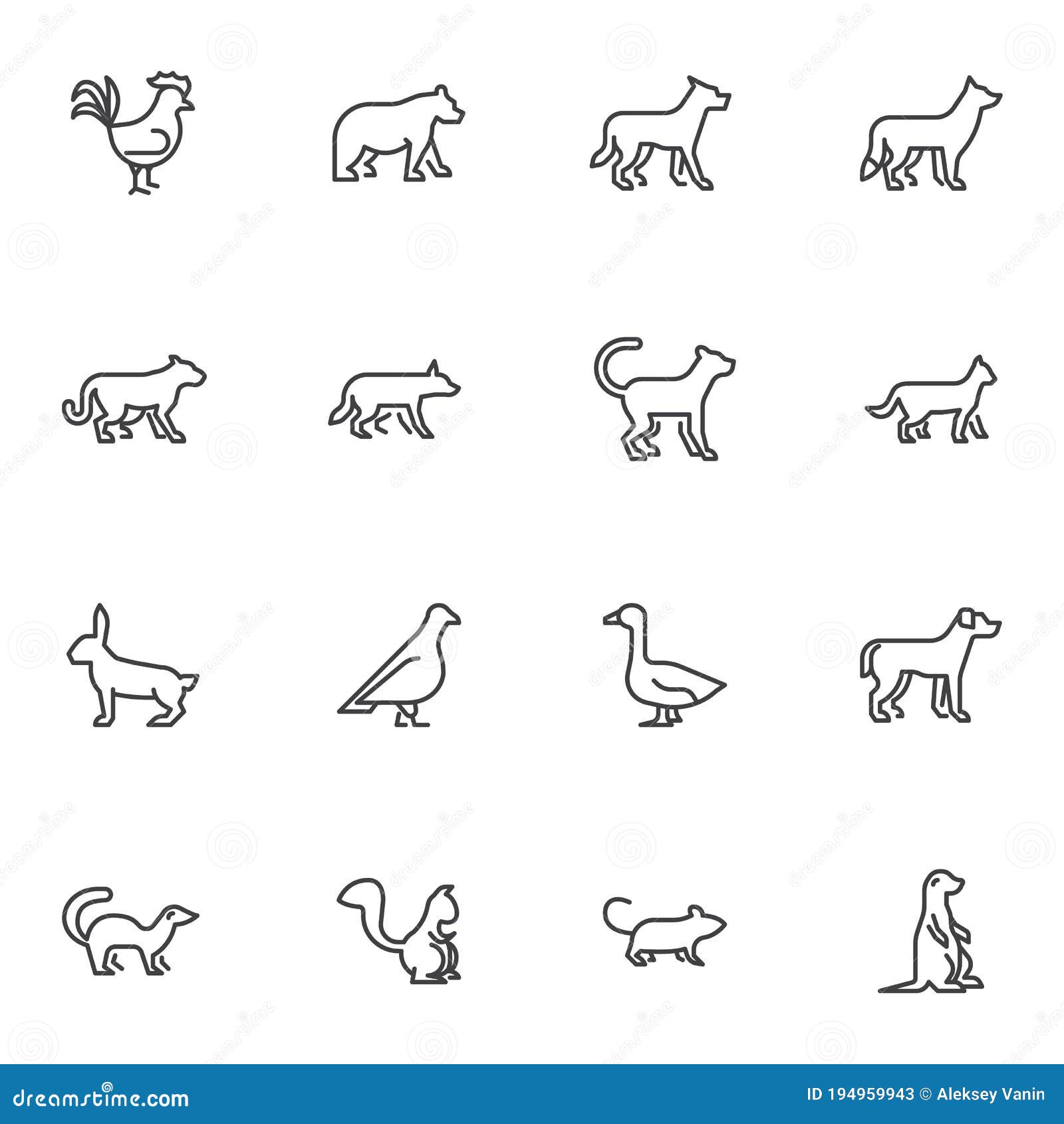 Zoo Animals Line Set Stock Illustrations – 2,883 Zoo Animals Line Set ...
