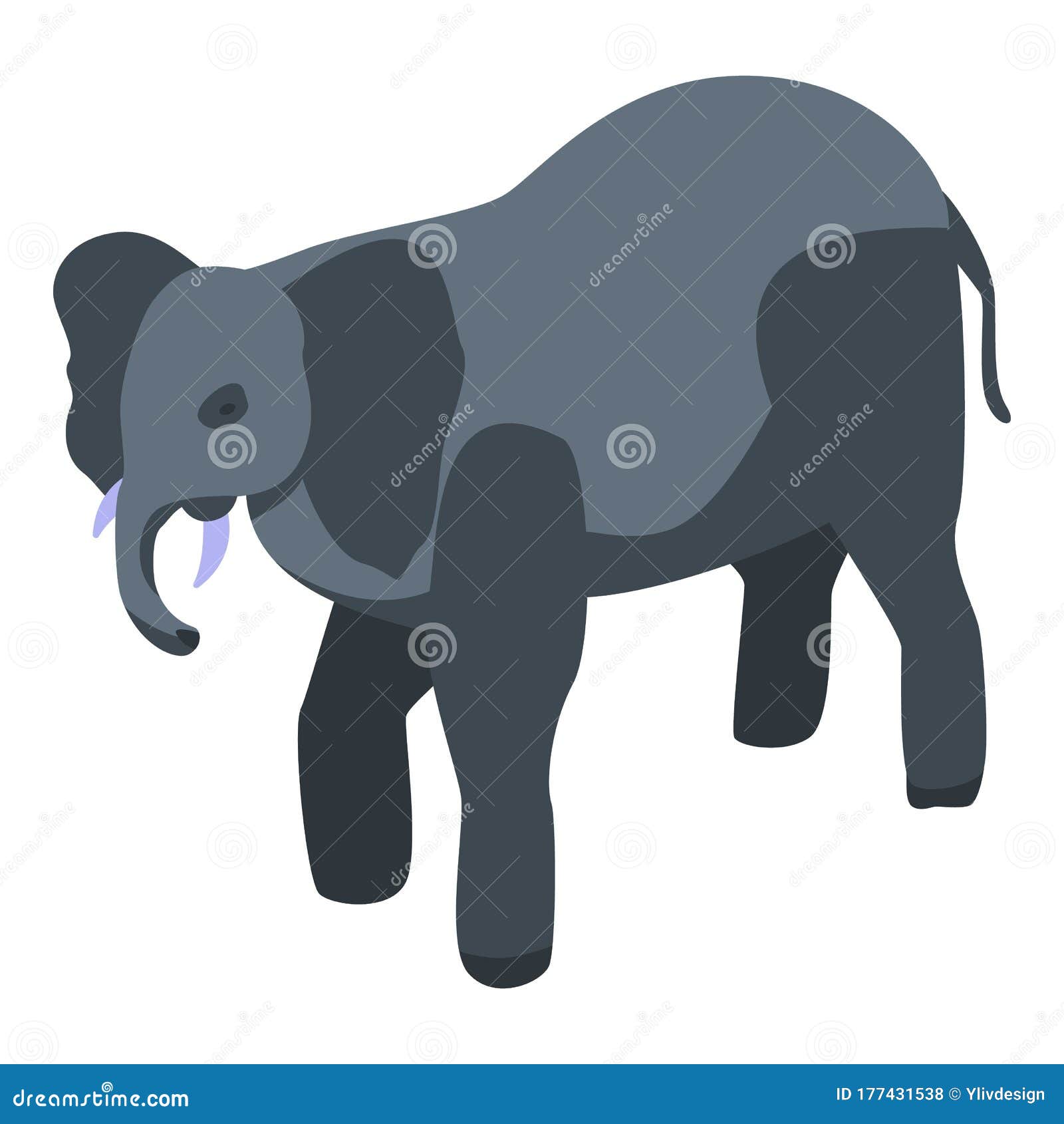 Zoo Elephant Icon, Isometric Style Stock Vector - Illustration of ...