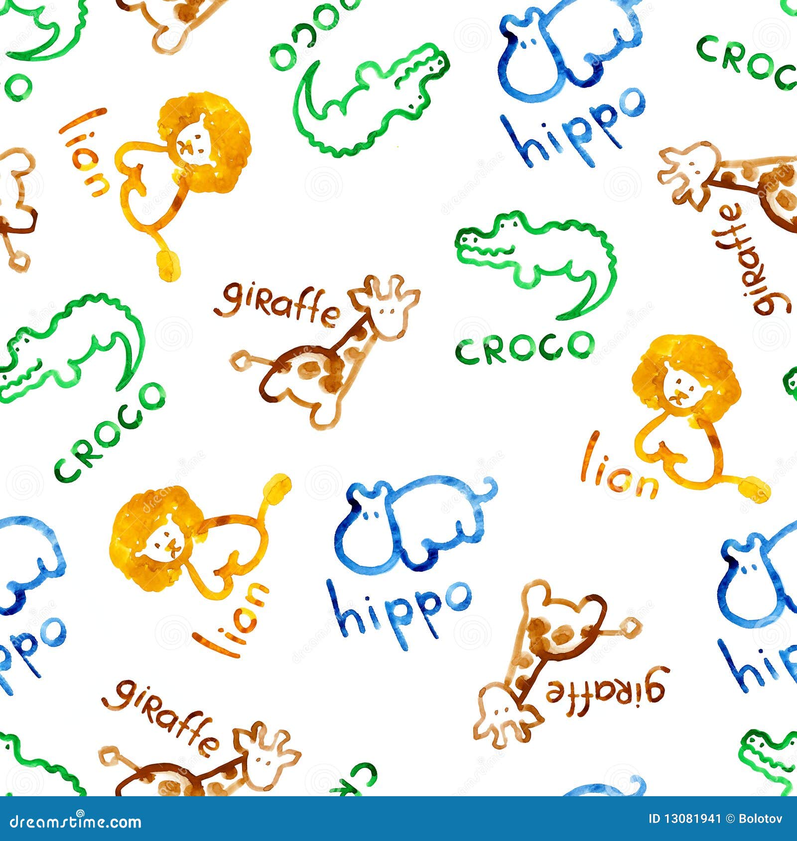 Zoo Figure, Seamless Pattern Stock Illustration - Illustration of ...