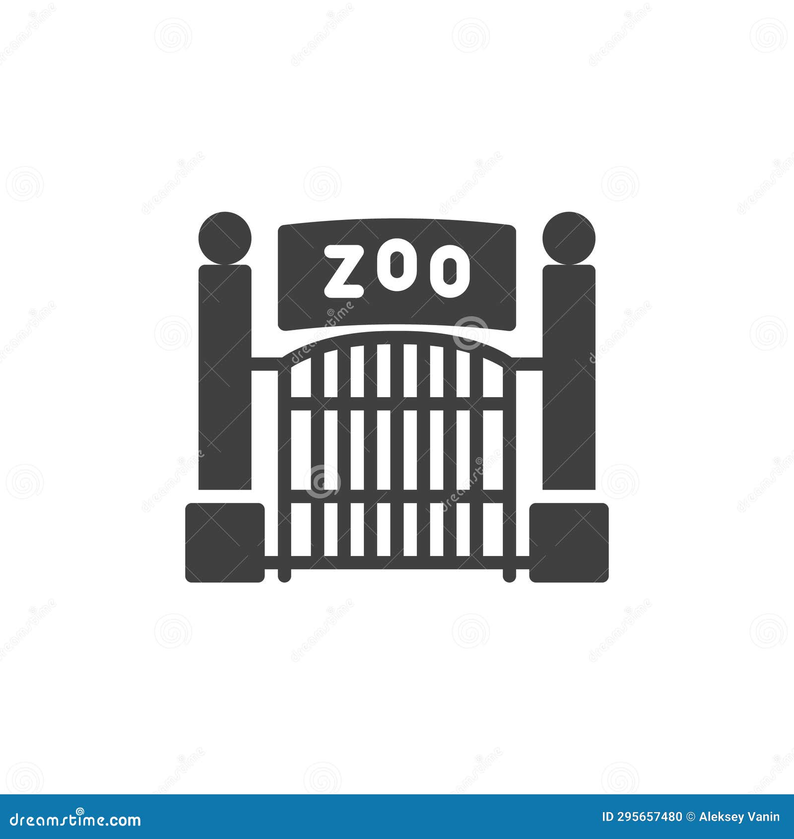 Zoo gate vector icon stock vector. Illustration of garden - 295657480