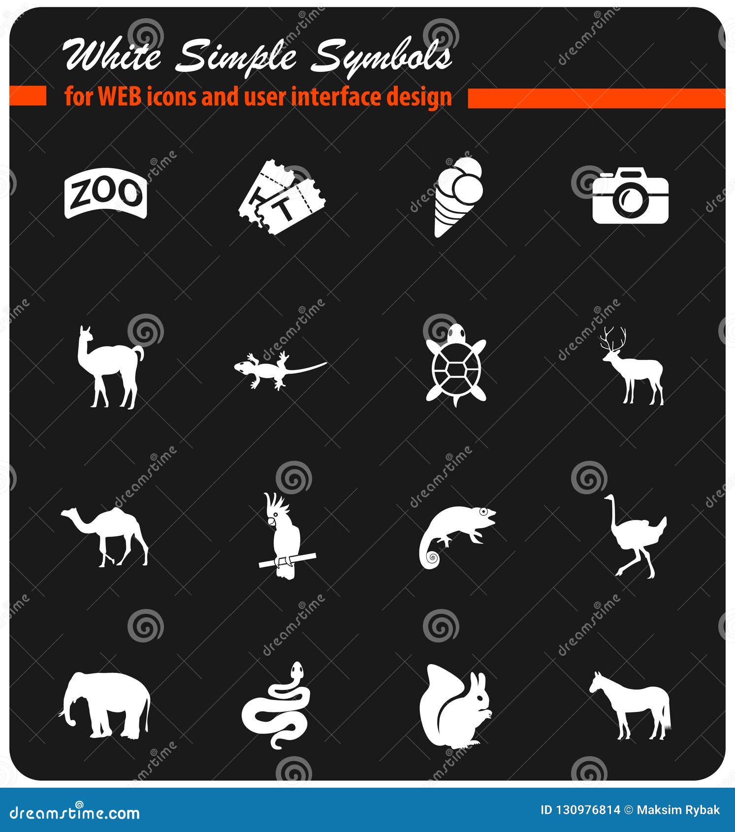 Zoo icon set stock illustration. Illustration of camel - 130976814