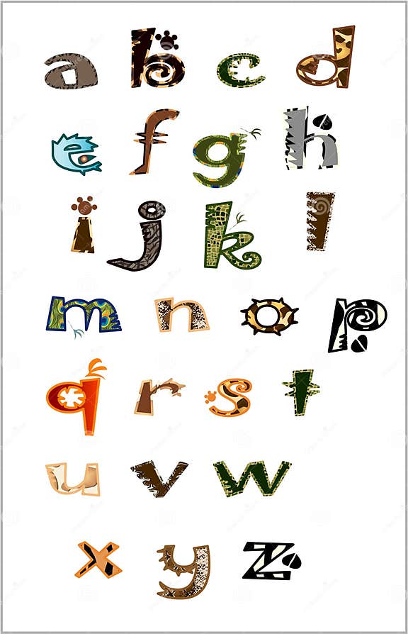 Zoo letters stock vector. Illustration of modern, alphabet - 554204
