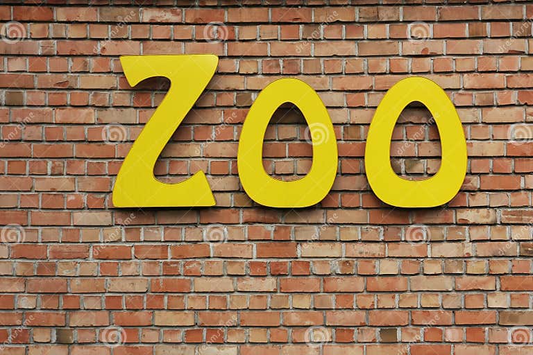 Zoo sign stock image. Image of bricks, entrance, detail - 19112931