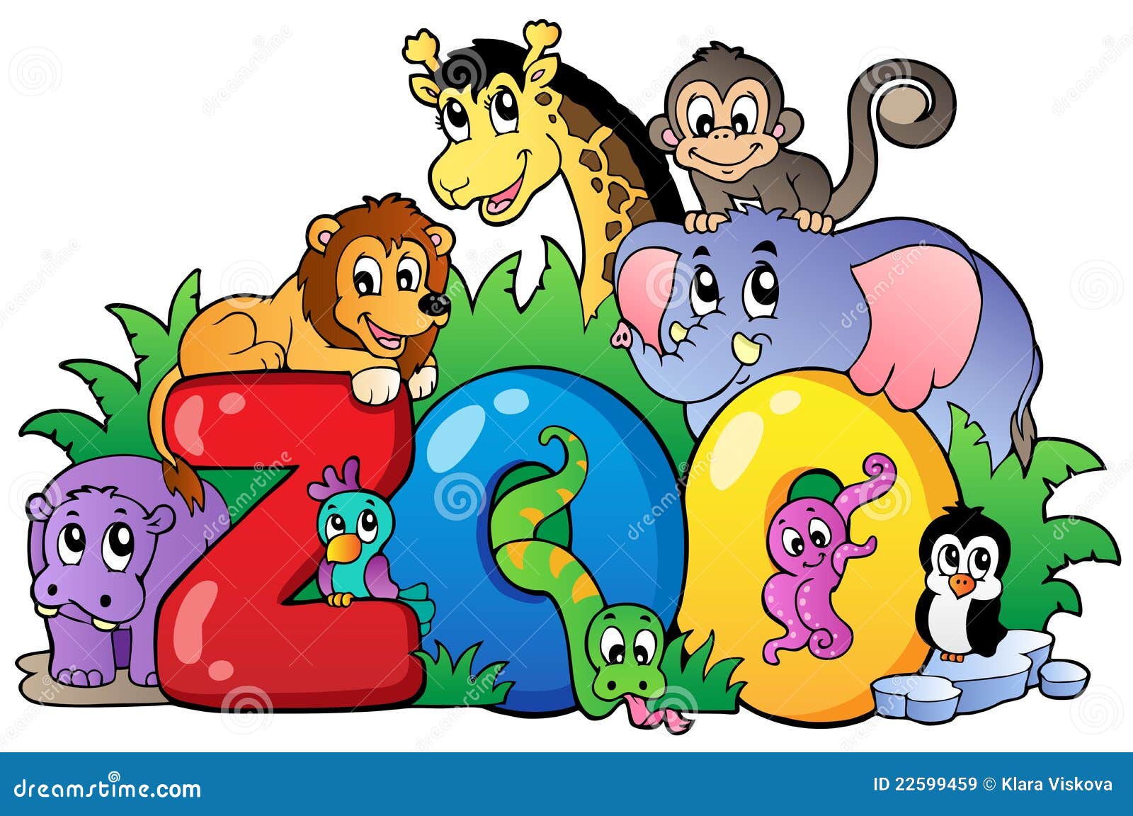 Zoo Sign with Various Animals Stock Vector - Illustration of ...