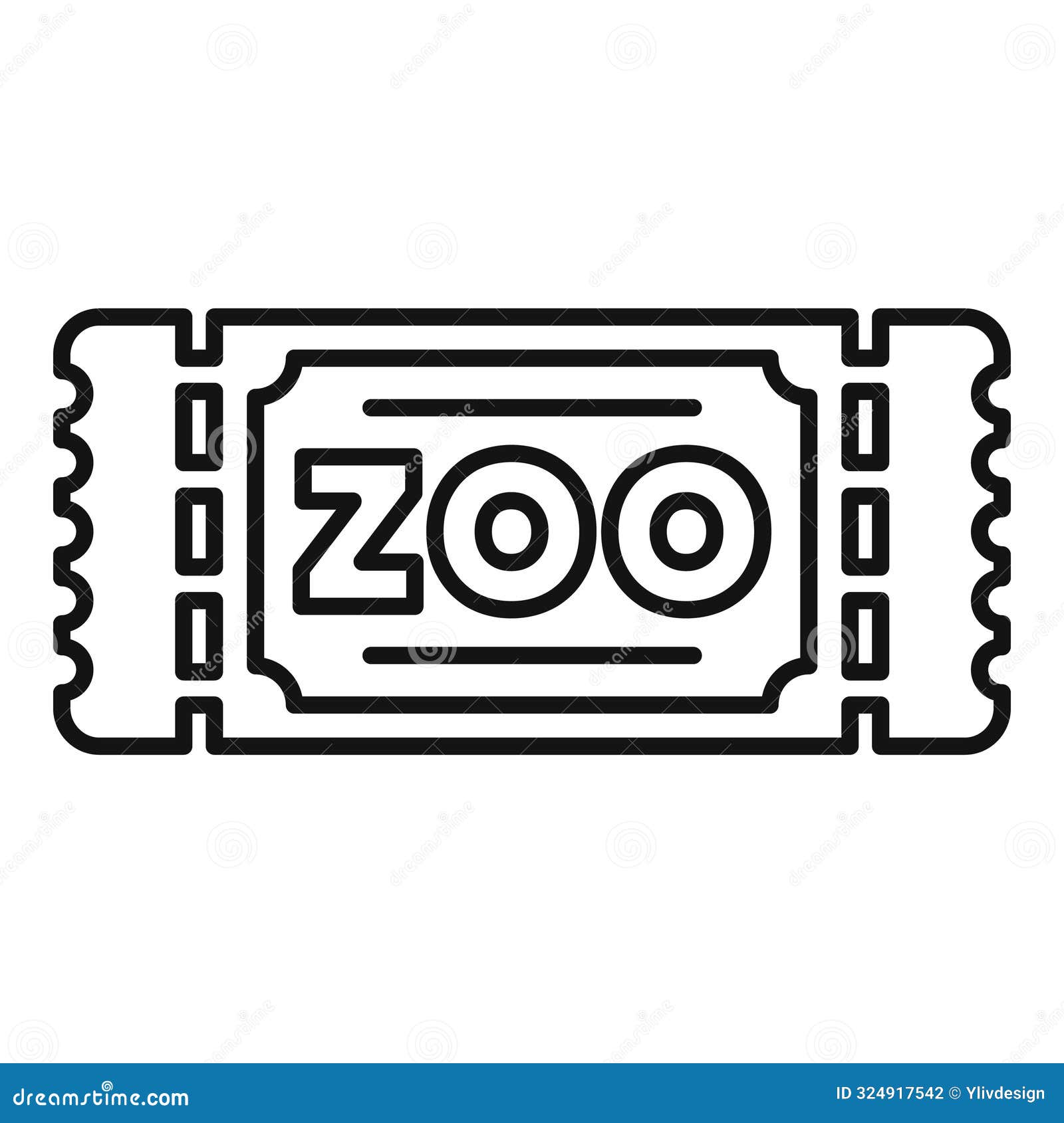 Zoo Ticket Admitting Entrance Permitting Access Icon Stock Vector ...