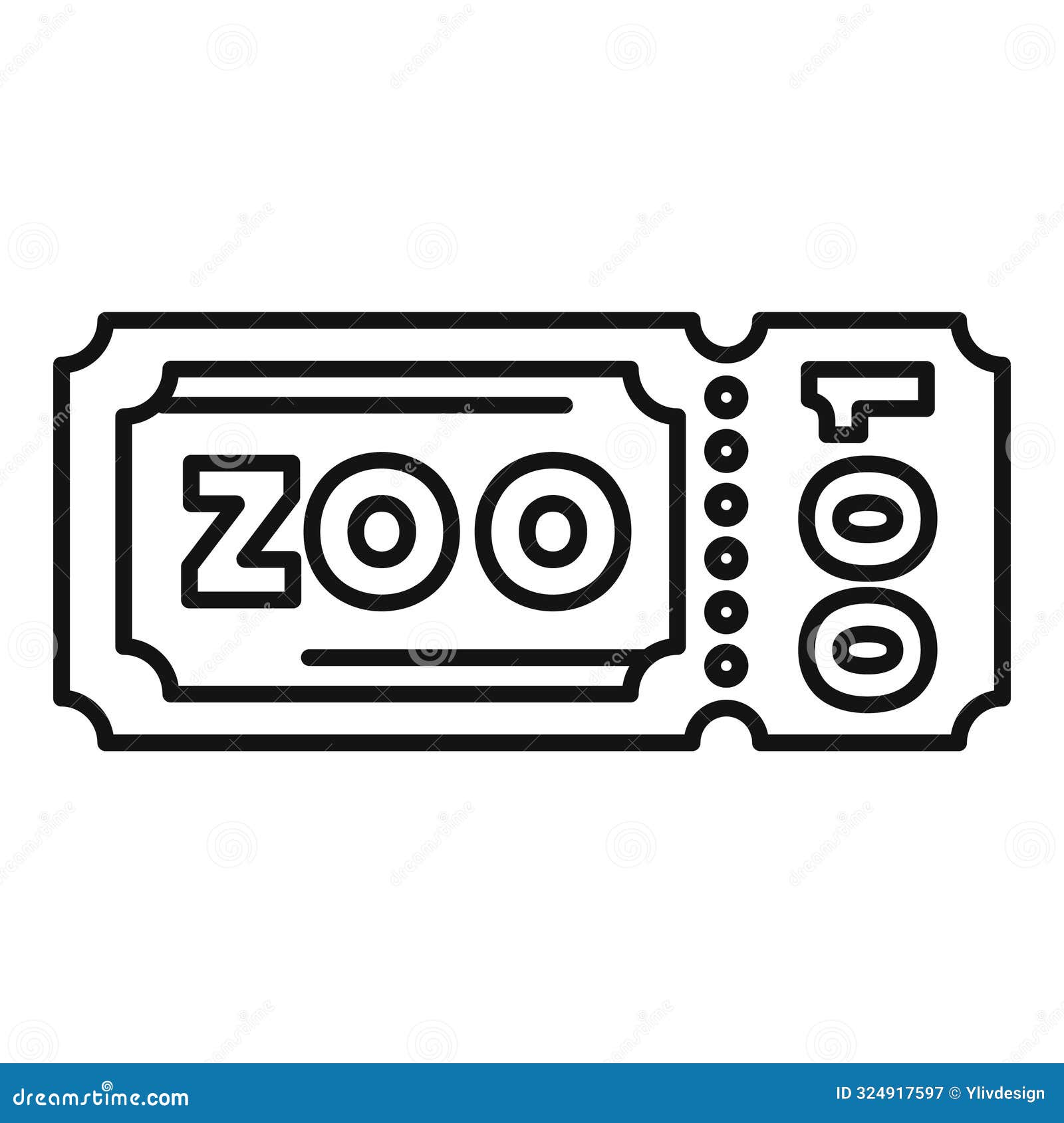 Zoo Ticket Allowing Entry for Viewing Animals Stock Illustration ...