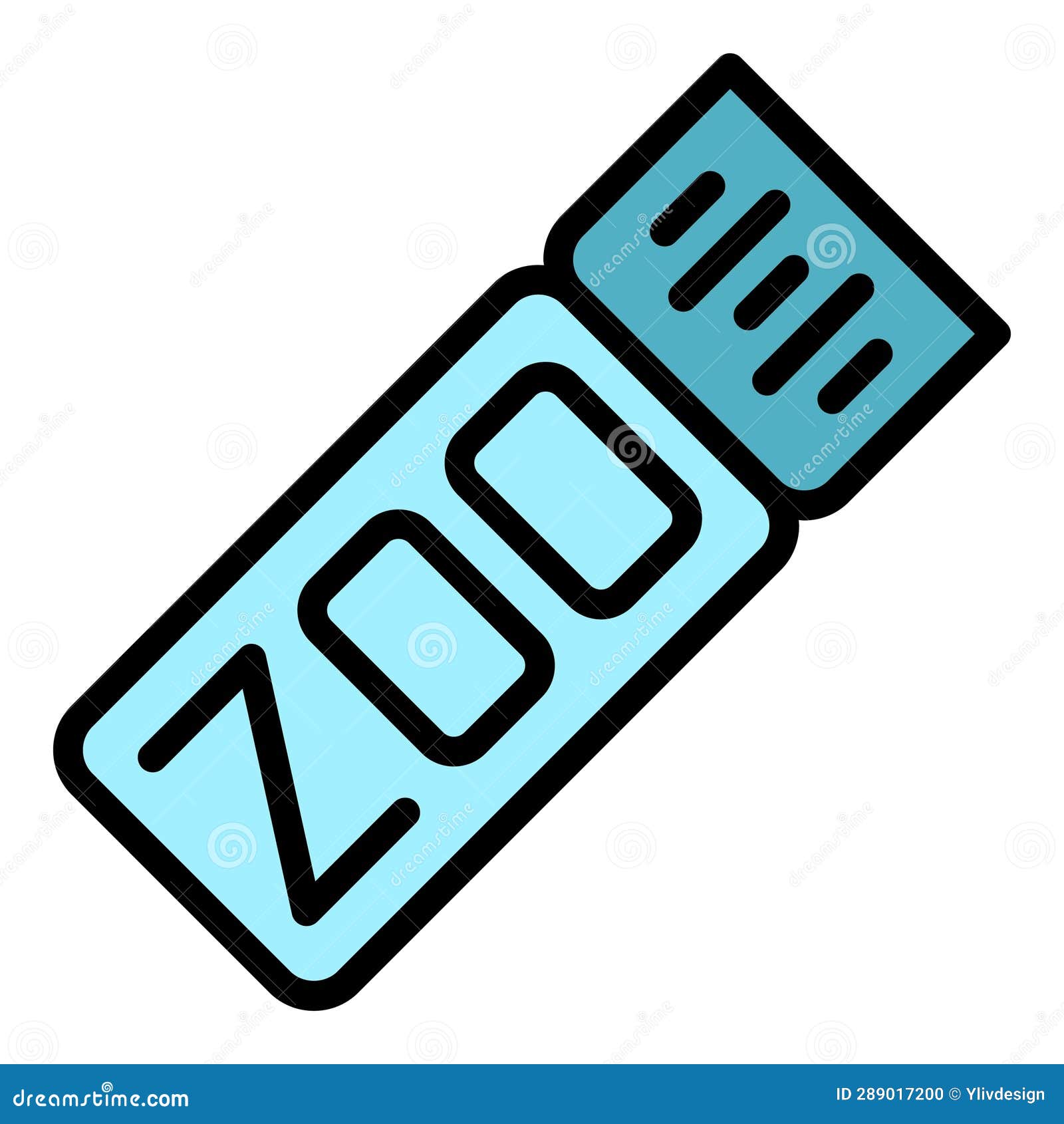 Zoo Ticket Icon Vector Flat Stock Vector - Illustration of vector ...