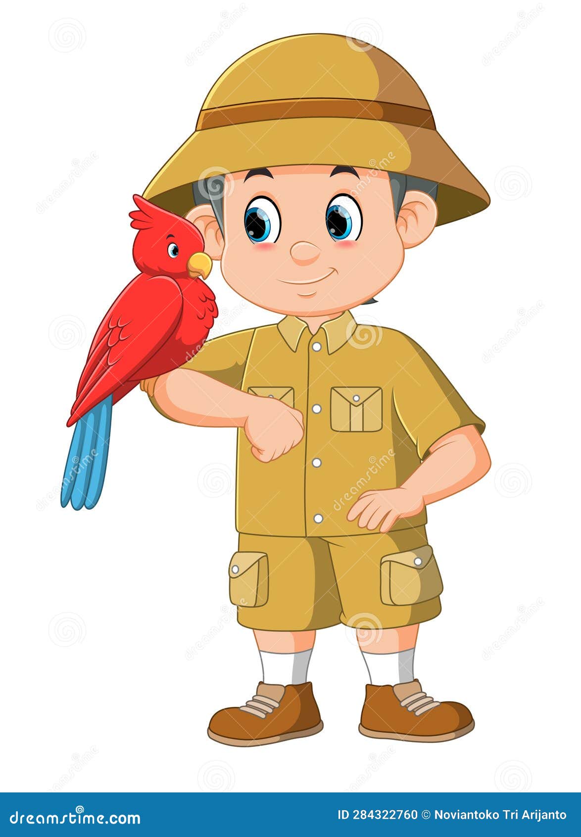 Zookeeper Isolated Coloring Page For Kids Cartoon Vector ...