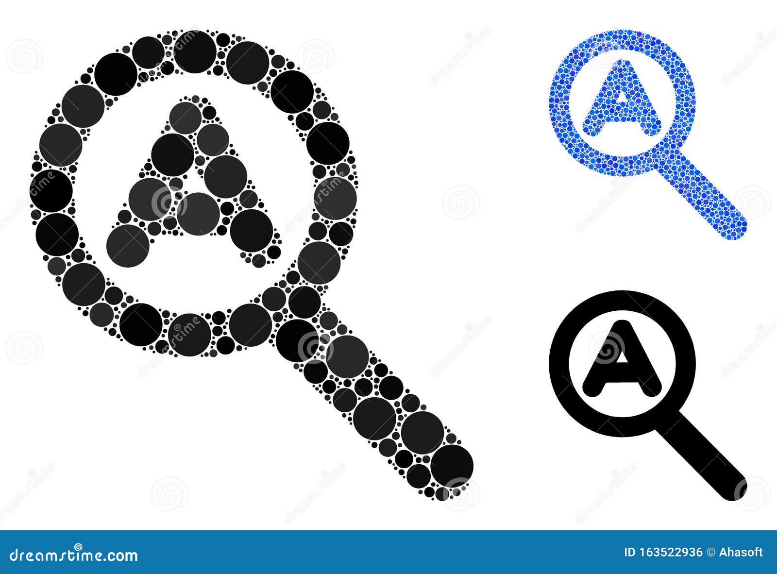 Zoom Auto Scale Mosaic Icon of Spheric Items Stock Illustration ...