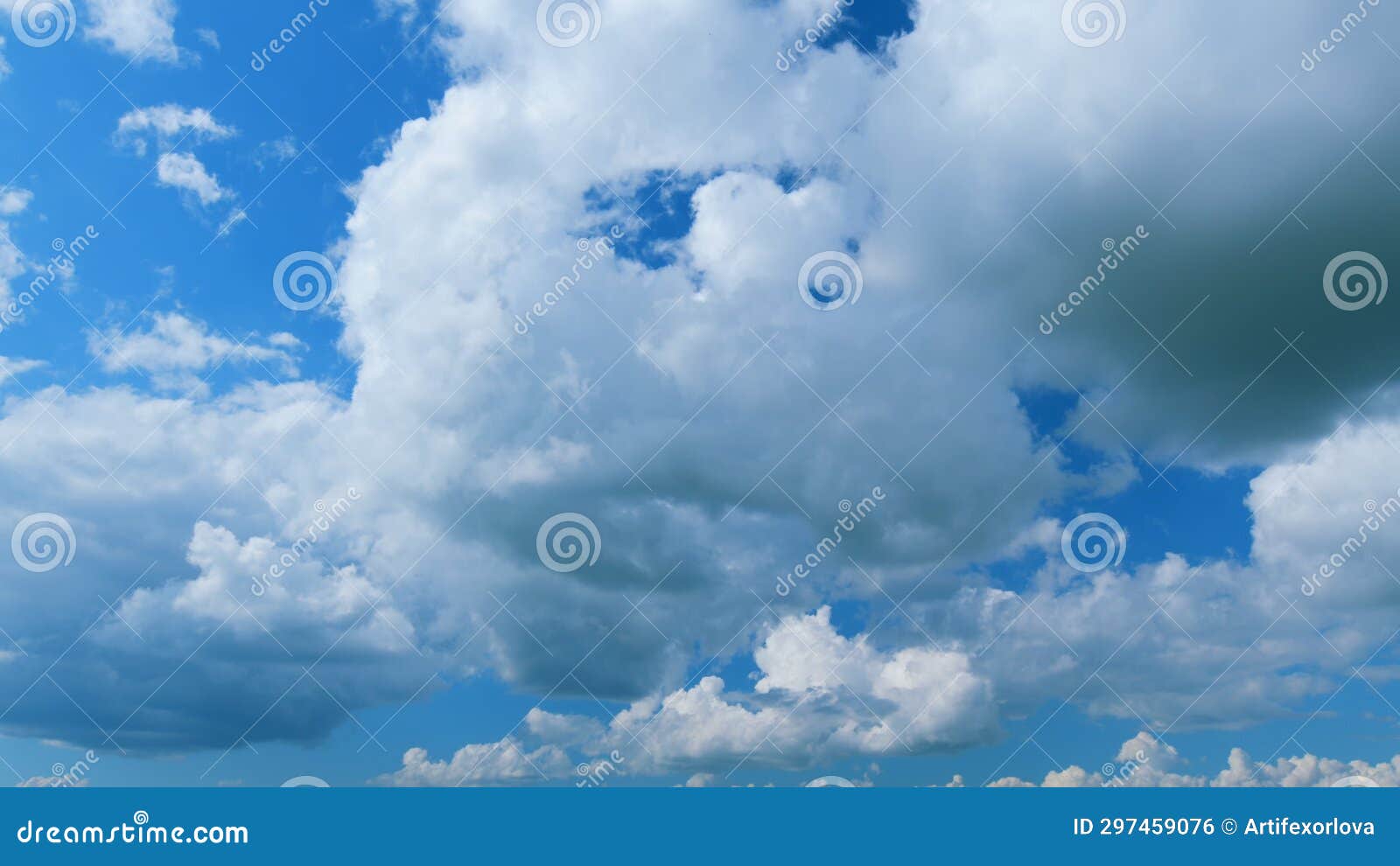 Azure Sky or Sky Blue Beautiful White Spring Clouds. Blue Sky ...