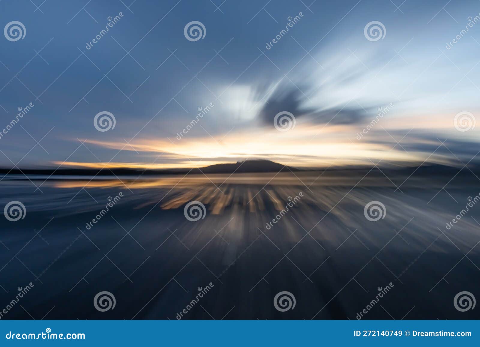 Zoom Blur Effect in Coastal Sunrise for Background or Conceptual Use ...