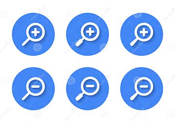 Zoom Button Icon with Shadow. Magnifying Glass Vector Stock Vector ...