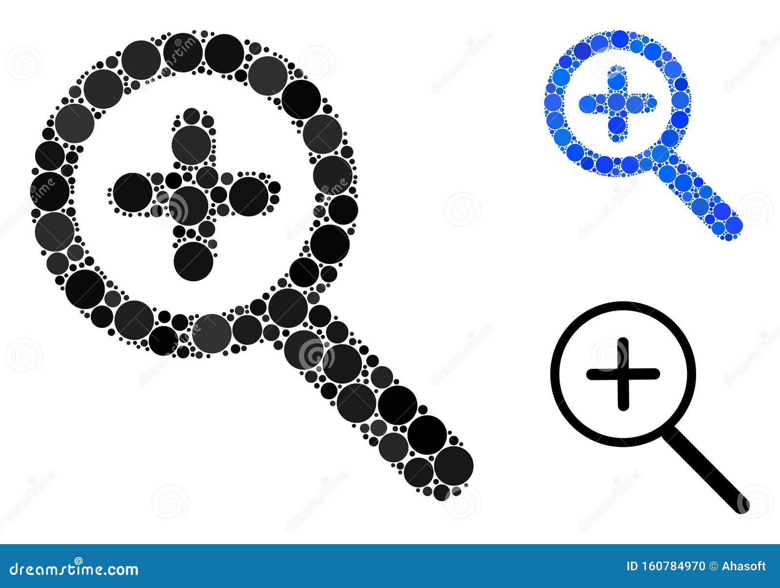 Zoom in Composition Icon of Circle Dots Stock Vector - Illustration of ...