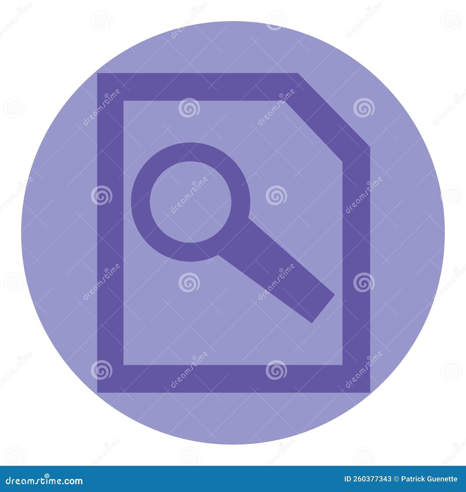Zoom document, icon stock vector. Illustration of file - 260377343