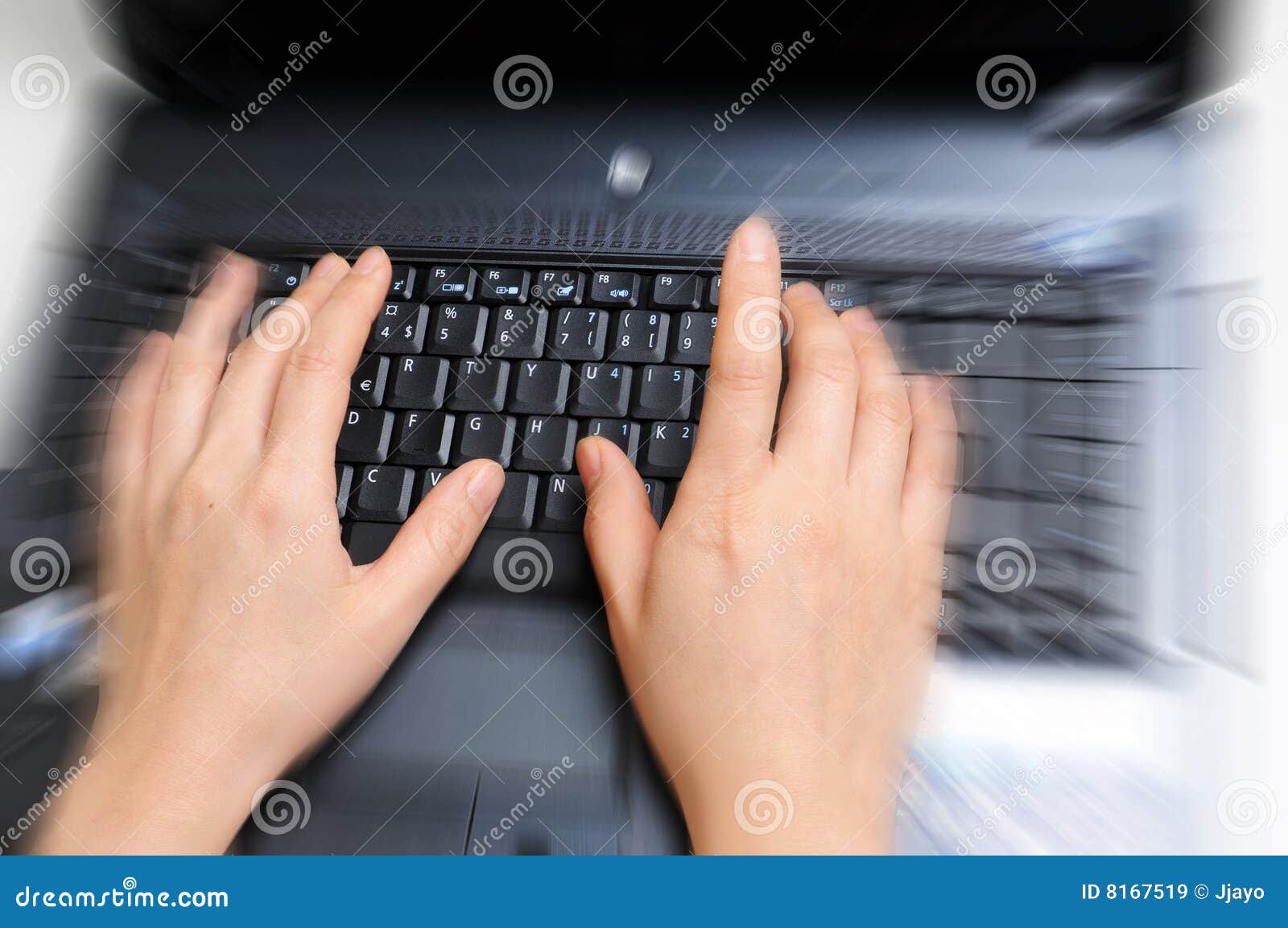 Zoom Effect on Female Hands Over Keyboard Stock Image - Image of laptop ...