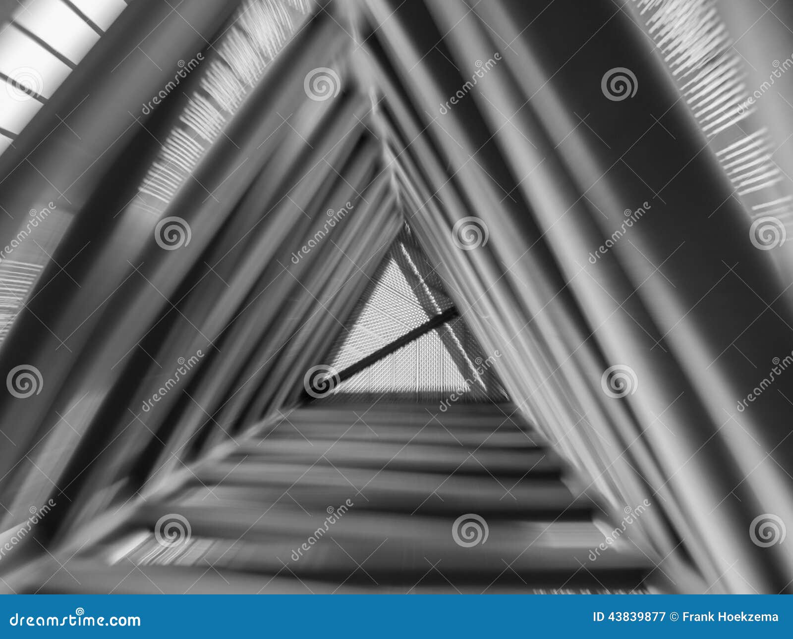 Zoom Effect Looking Up through Triangle Structure Stock Image - Image ...