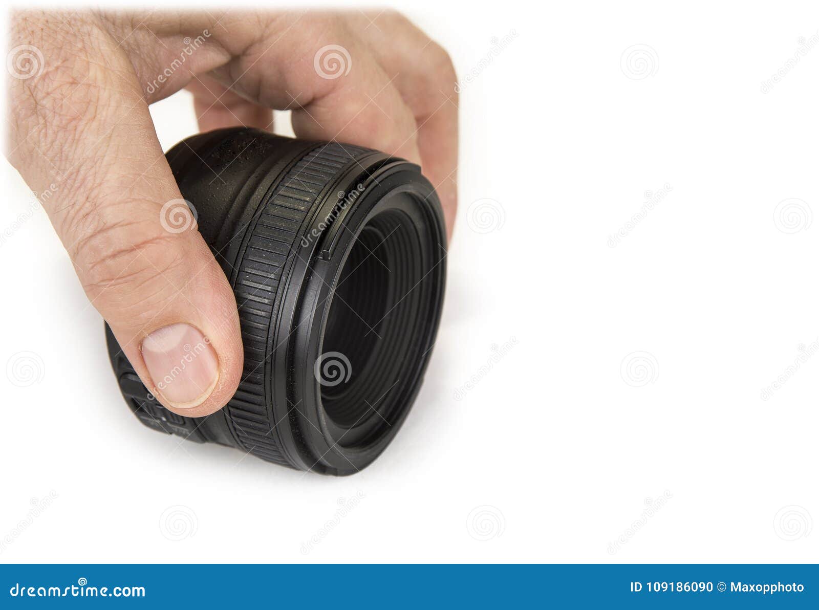 Zoom and Fix Lenses on Camera on the White Background. Stock Photo ...